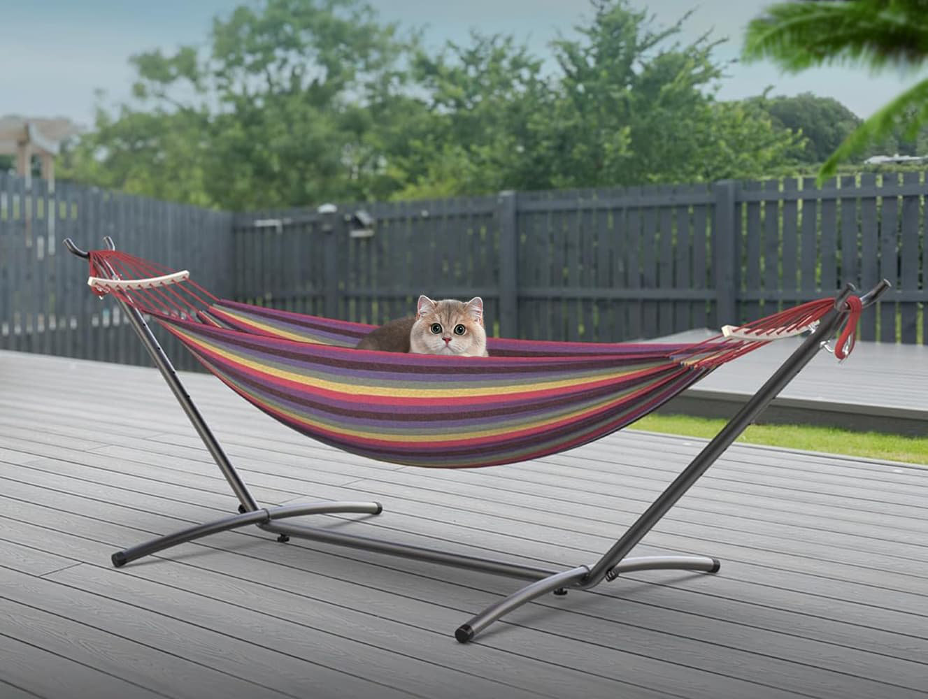 Arlmont & Co. Pamelita 2 Person Spreader Bar Hammock with Stand ...
