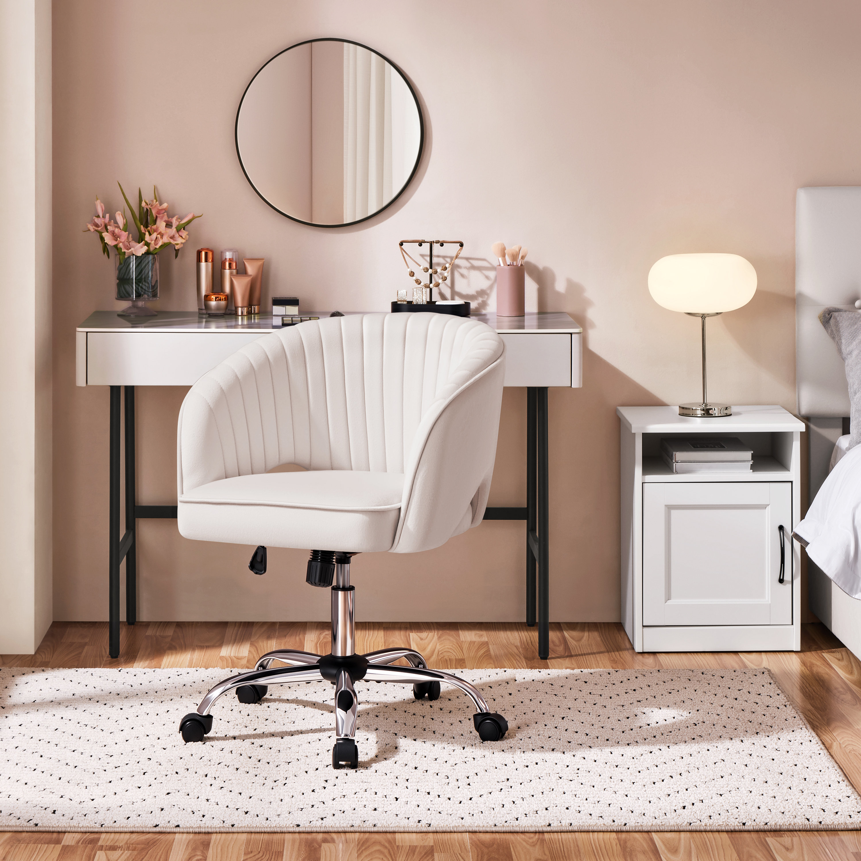 Willa Arlo™ Interiors Eggers Home Office Chair with Tufted Barrel Back ...