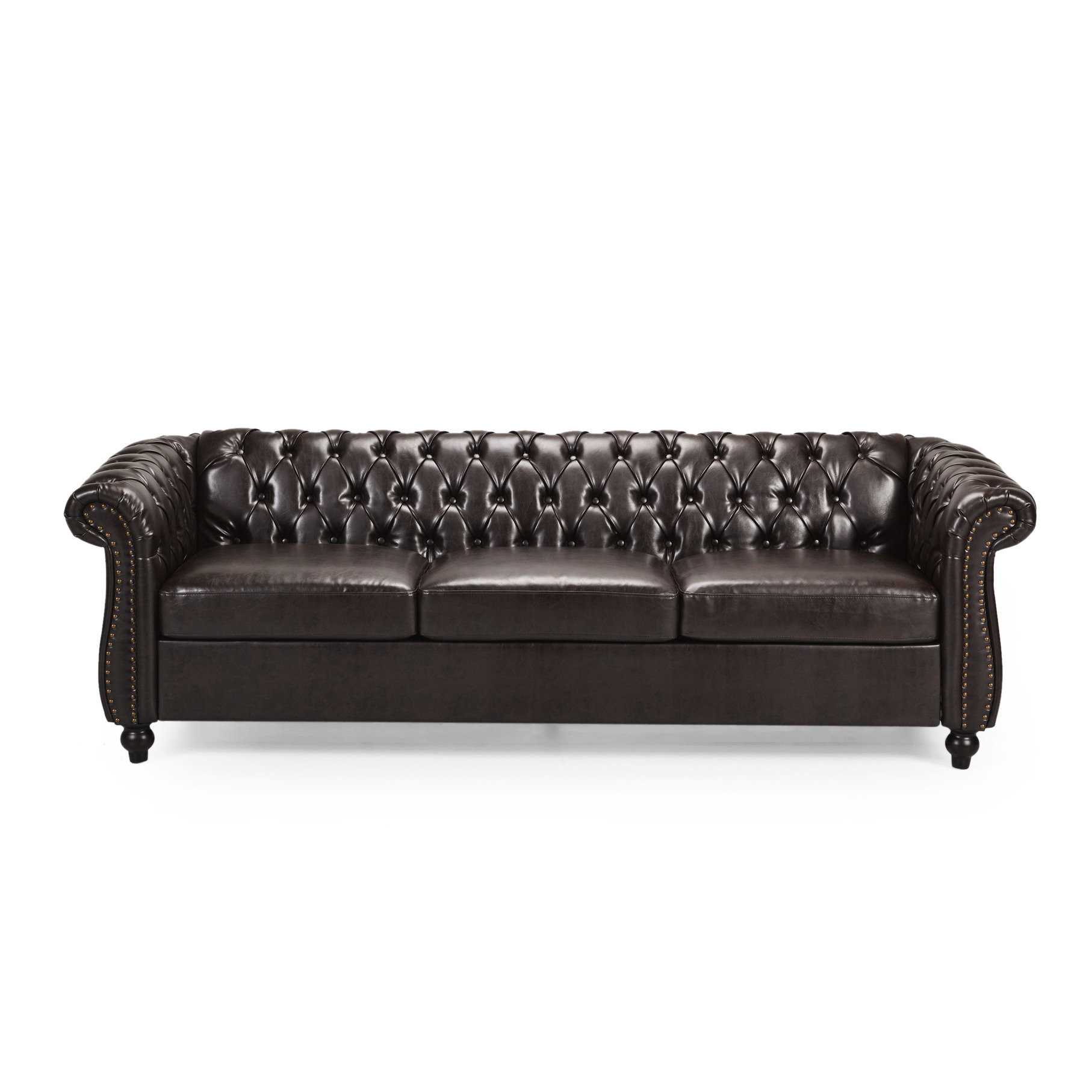 Astoria Grand 3 Seat With Button Tufting, Scrolled Arms & Tone ...