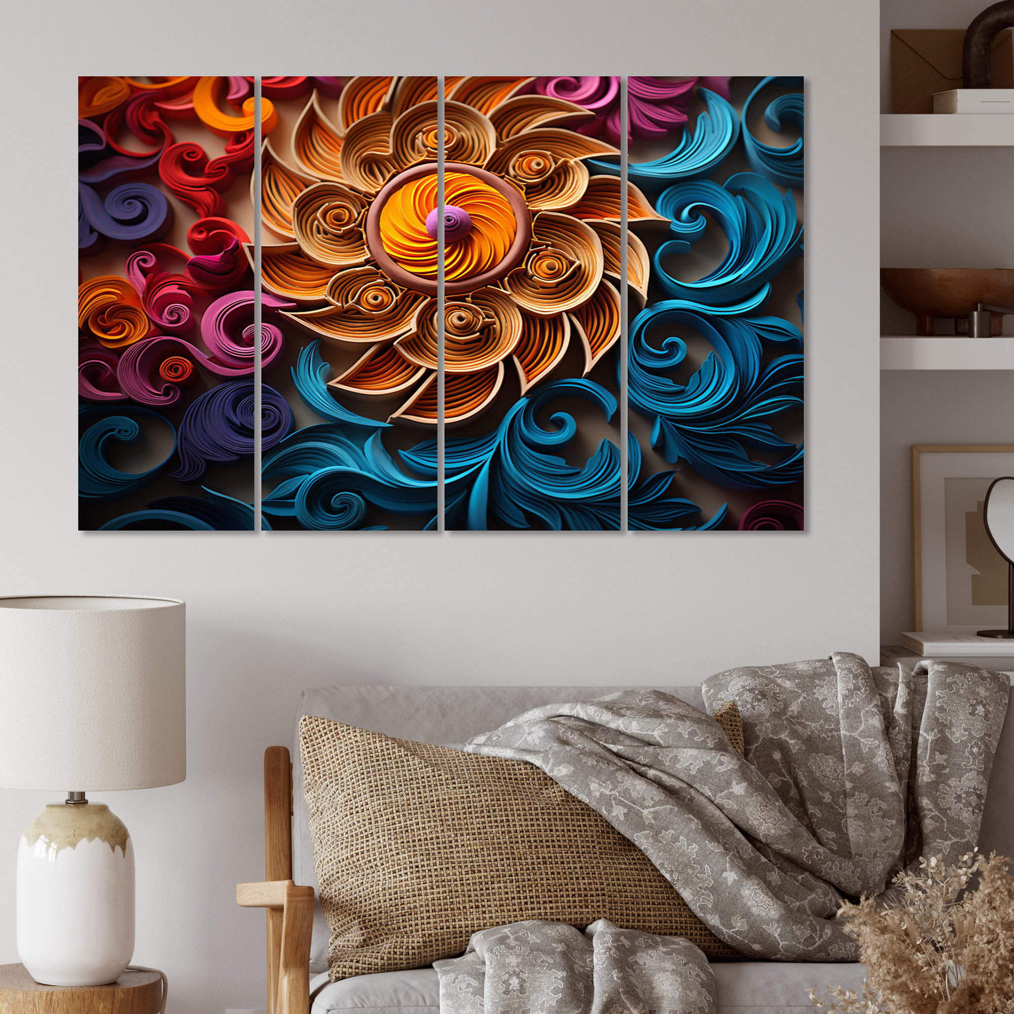 Red Barrel Studio Colorful Indian Art Mystic Rangoli II - Indian Metal ...