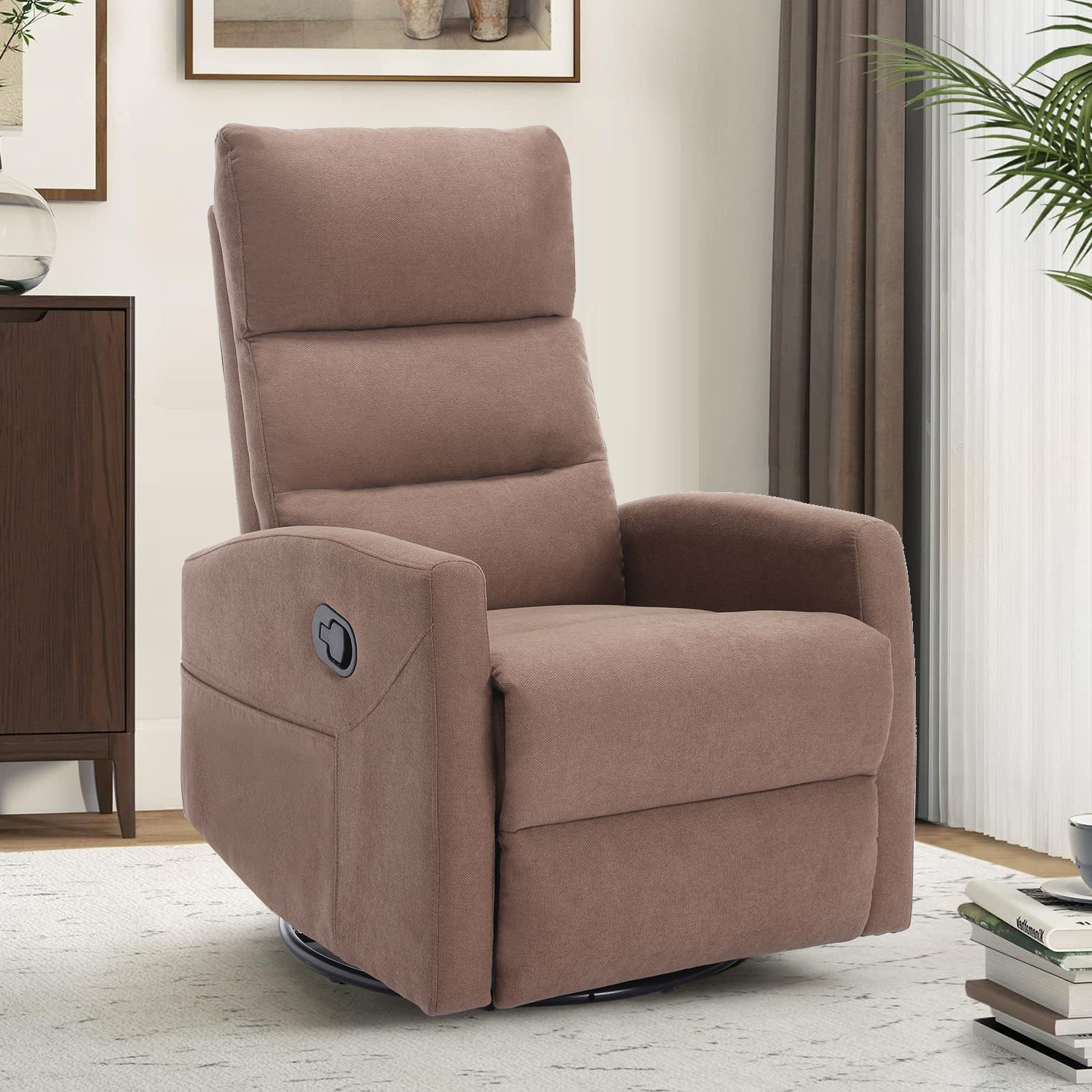 Latitude Run® Oversized Swivel Rocker Recliner Chair with Adjustable ...