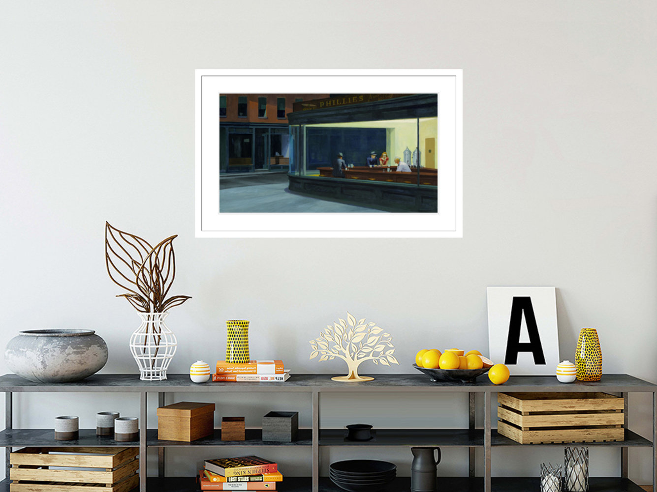Red Barrel Studio® Nighthawks by Edward Hopper -Framed Giclee Print ...