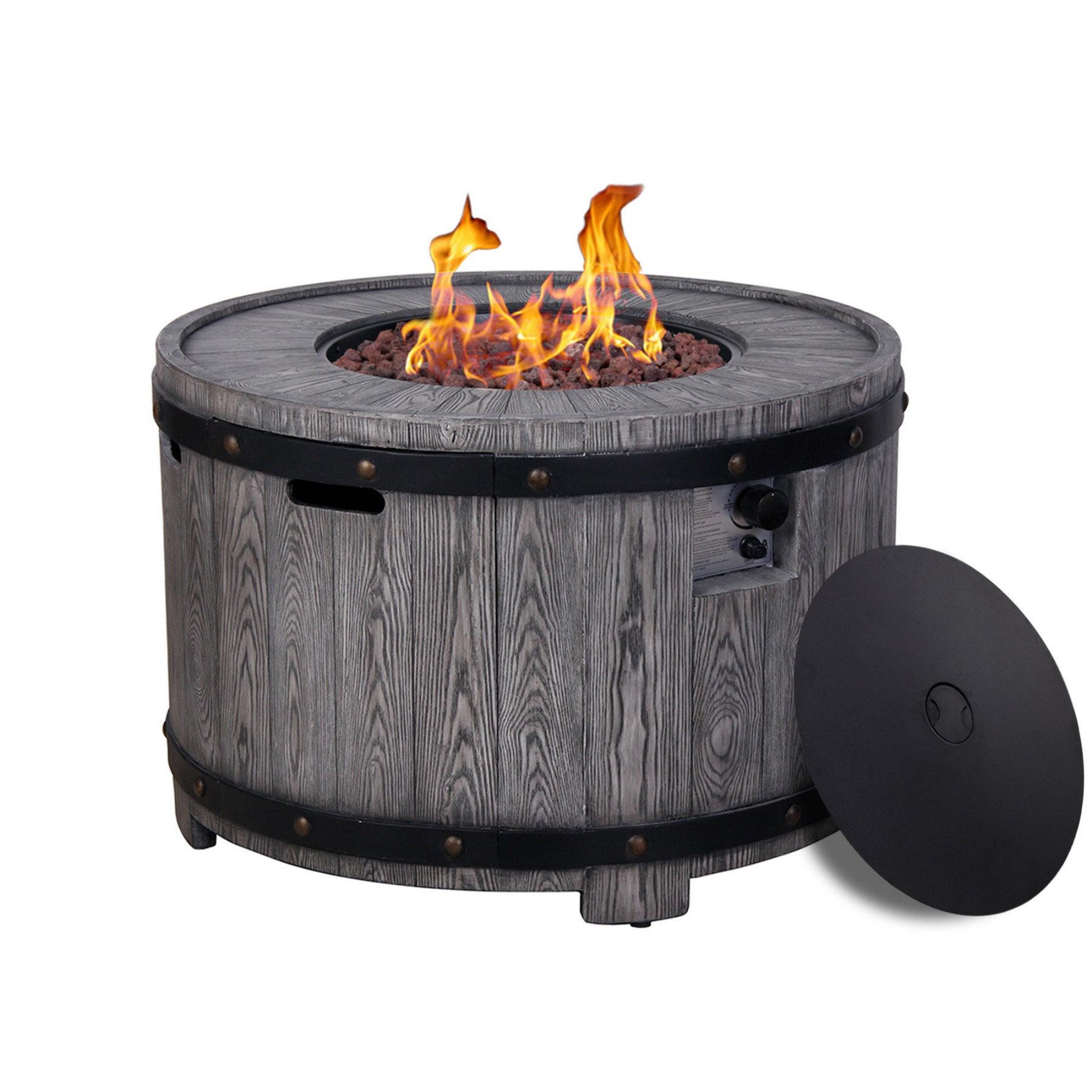 Gracie Oaks Hot Sales Product Faux Wood Grain Gas Fire Pit Table ...