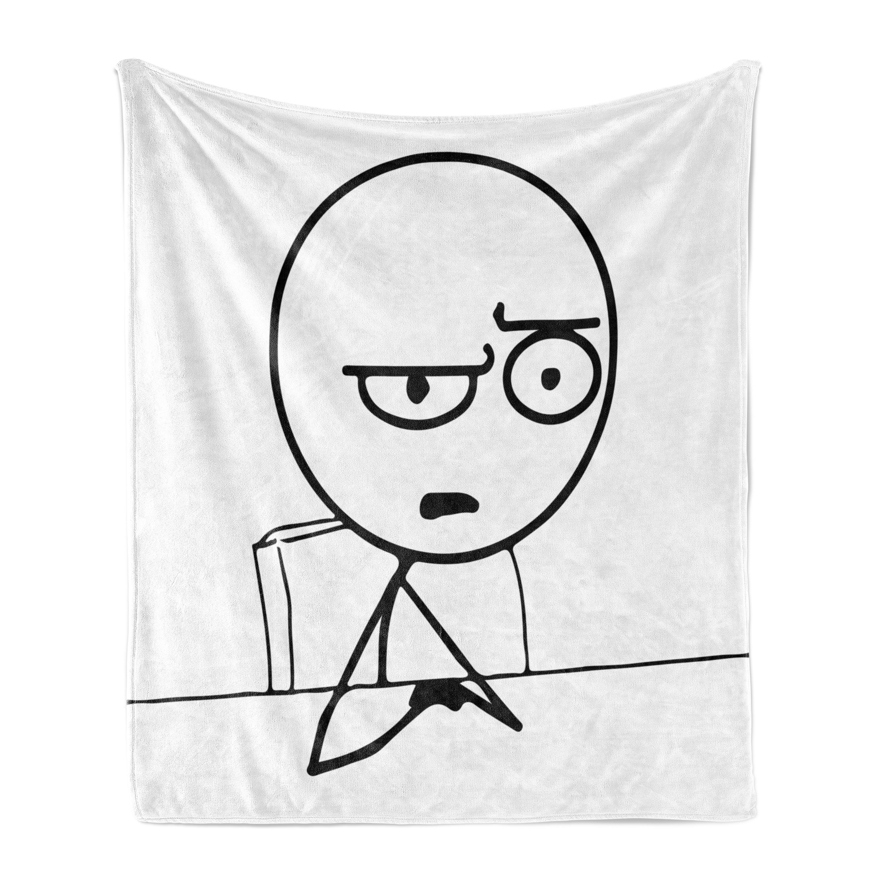 Ambesonne Humor Fleece Throw Blanket So What Guy Meme Face Black and ...