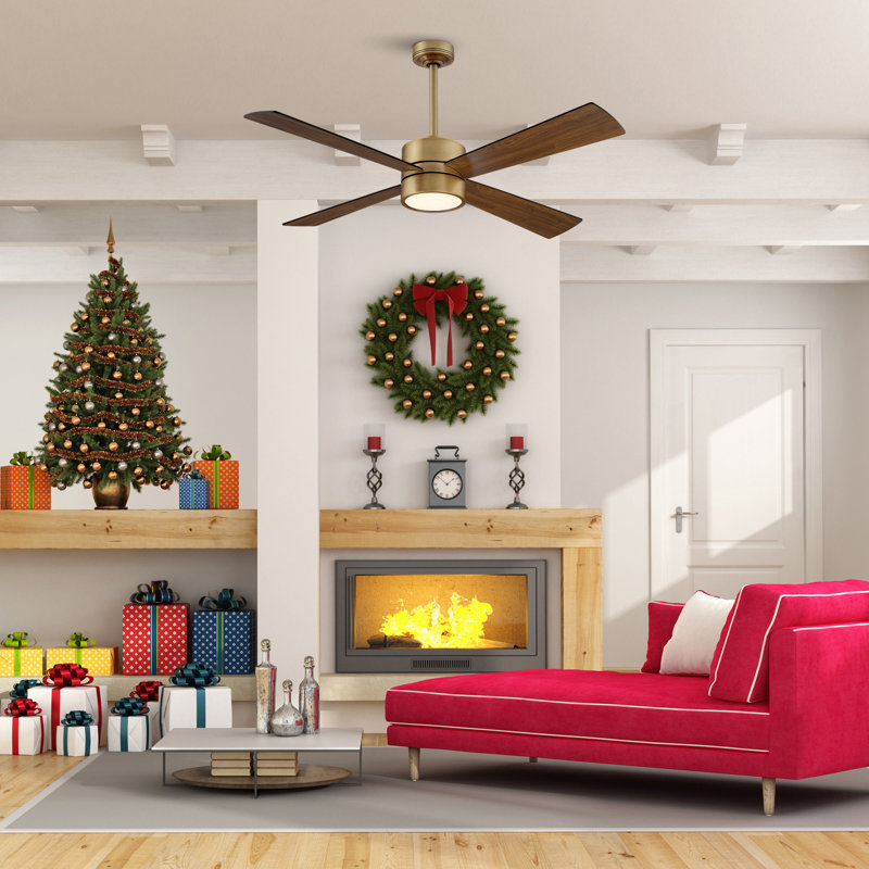 Wade Logan® 52" 4 - Blade Ceiling Fan With LED Lights And Remote ...