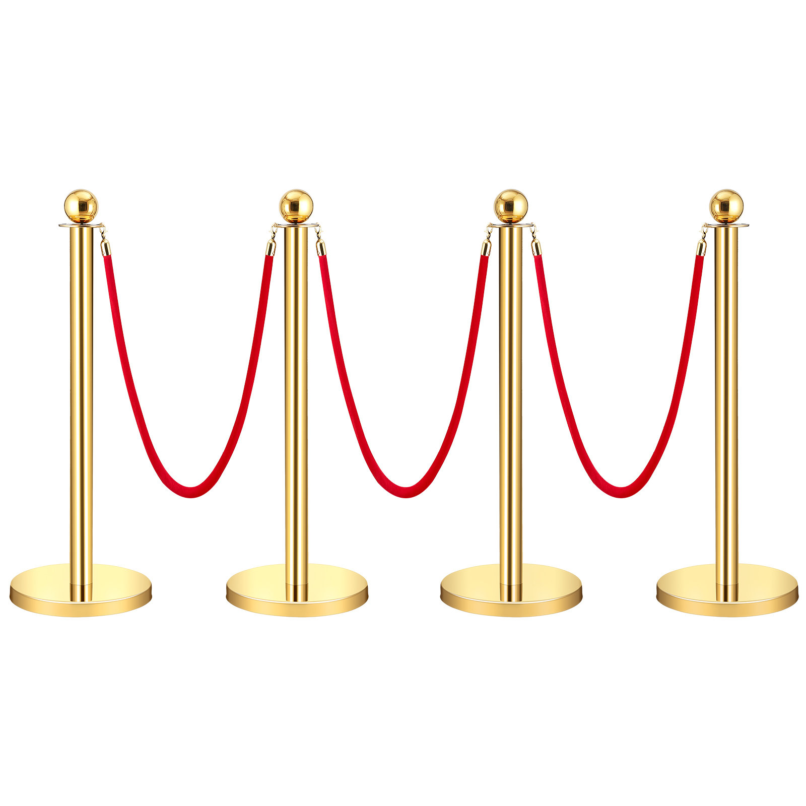 Yesurprise Velvet Ropes and Posts 4pcs | Wayfair