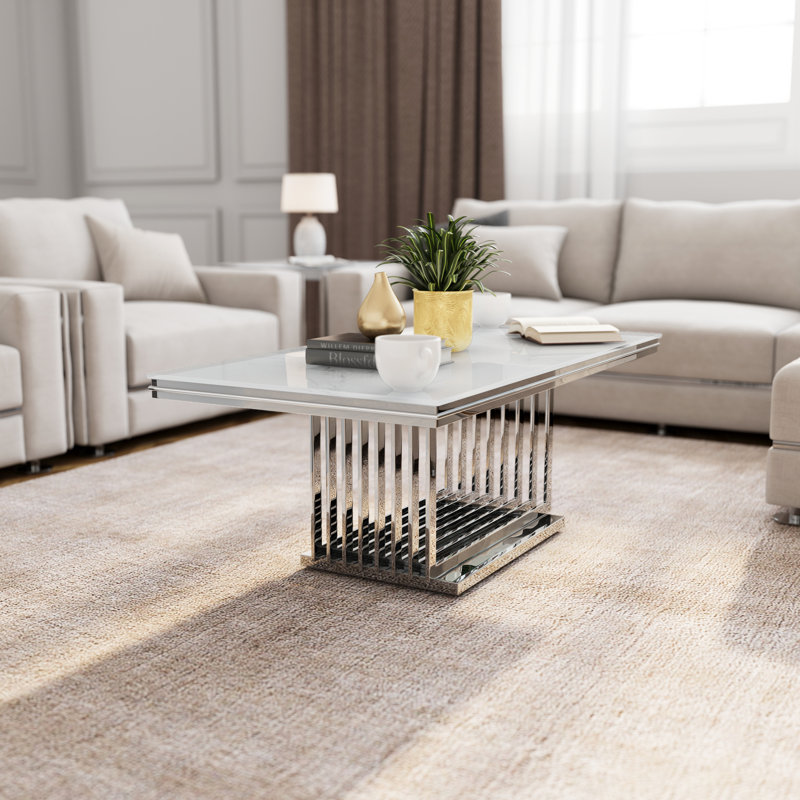 Ivy Bronx Glass Top Single Coffee Table | Wayfair