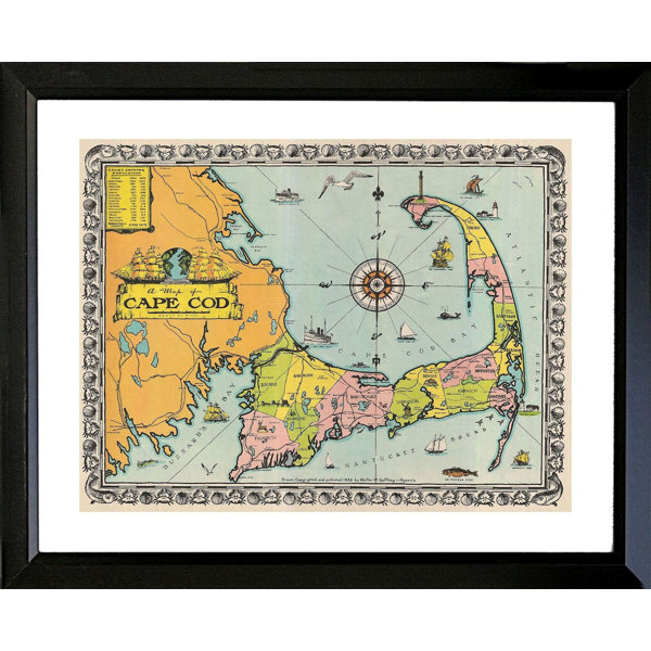 Graffitee Studios 'Walter M Gaffnet Map of Cape Cod' by Graffitee ...