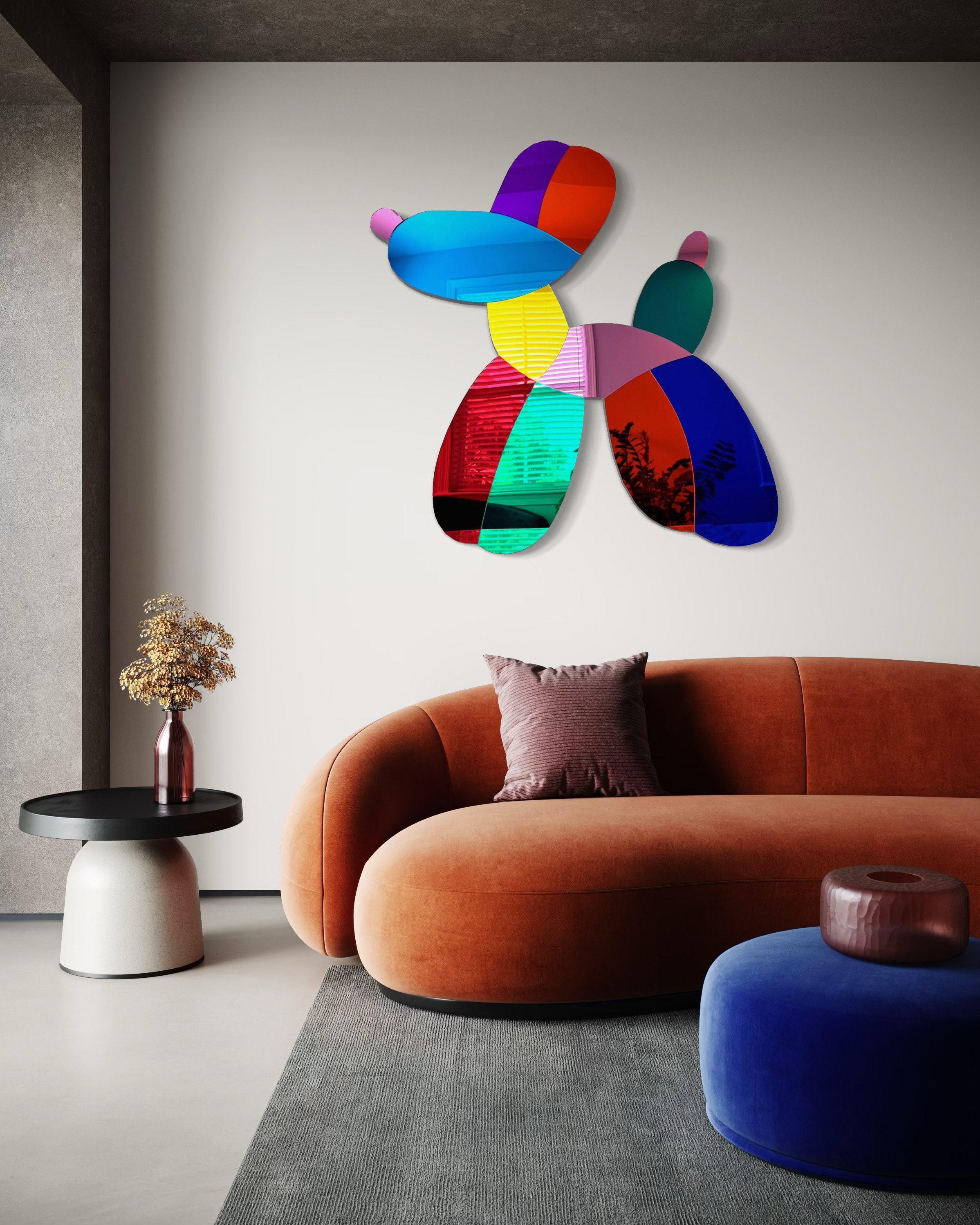 UniQstiQ Balloon Dog Multicolor Mirrored Acrylic Wall Art | Wayfair