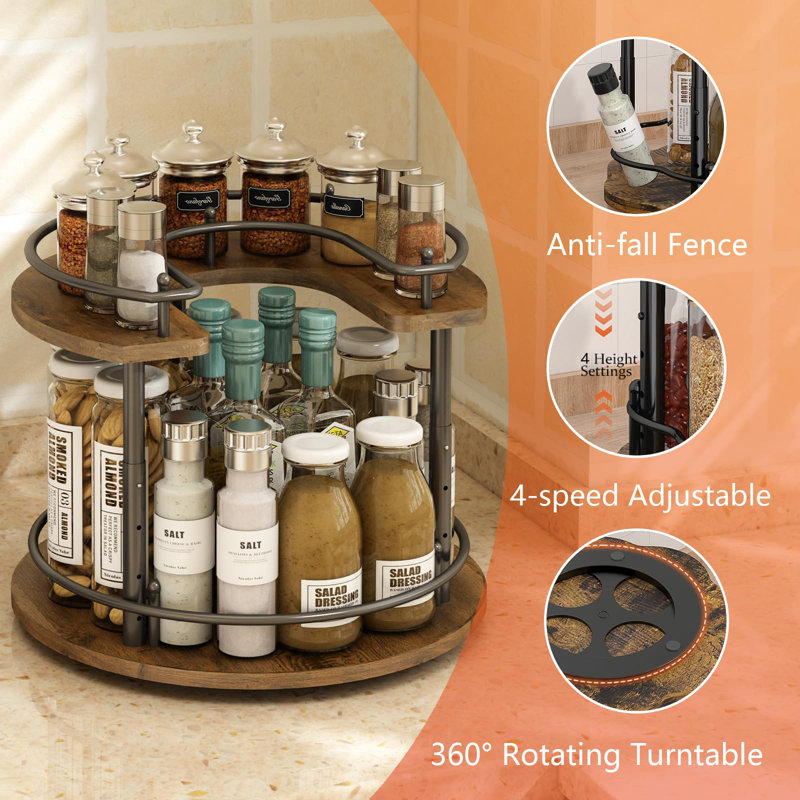 Latitude Run® 2 Tier Lazy Susan Organizer(Round) | Wayfair
