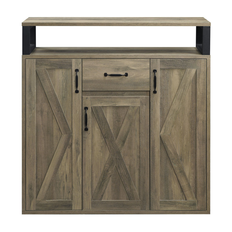 Gracie Oaks Rustic Oak Finish Server | Wayfair