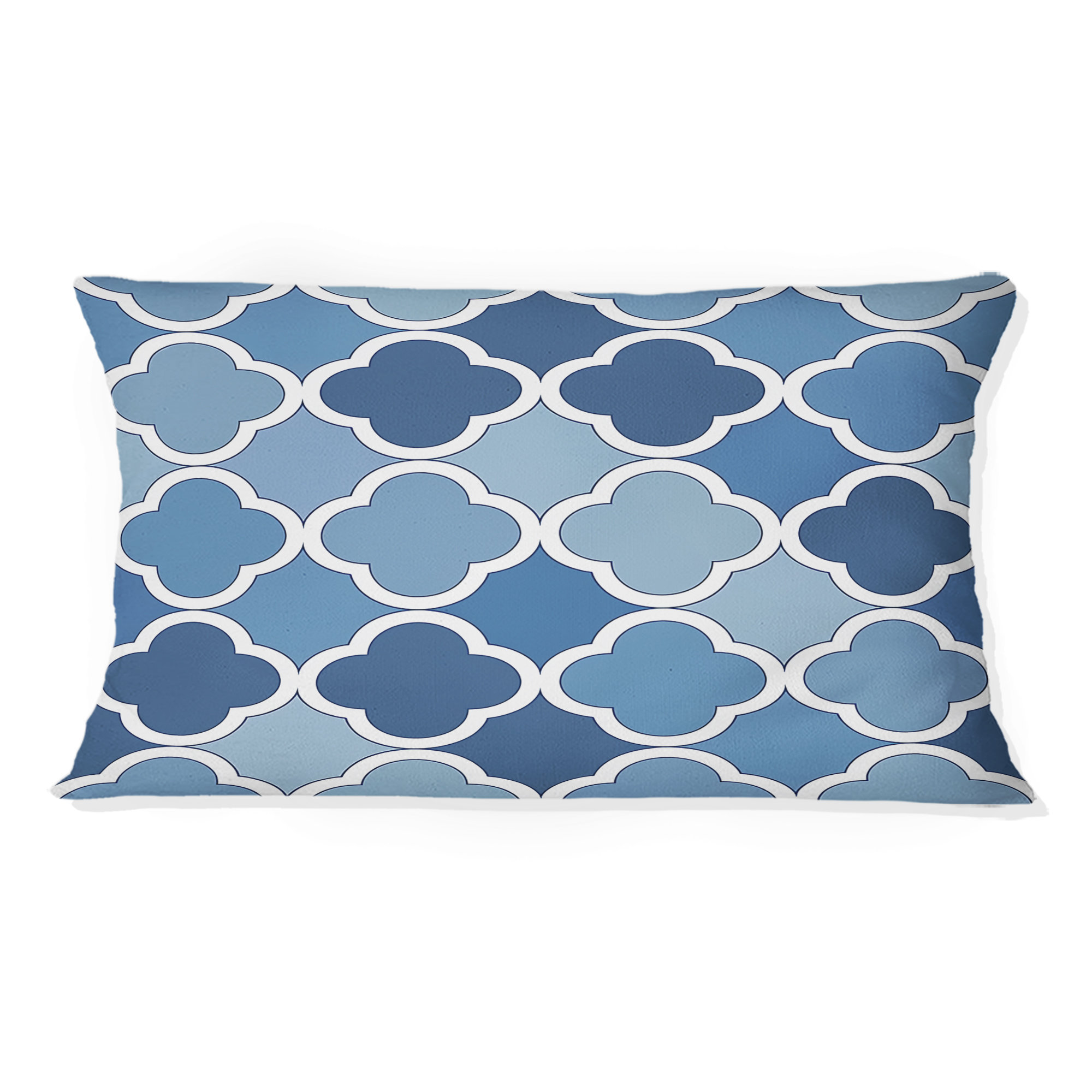 Design Art Blue Modern Quatrefoil Pattern II - Modern Lumbar Pillow ...