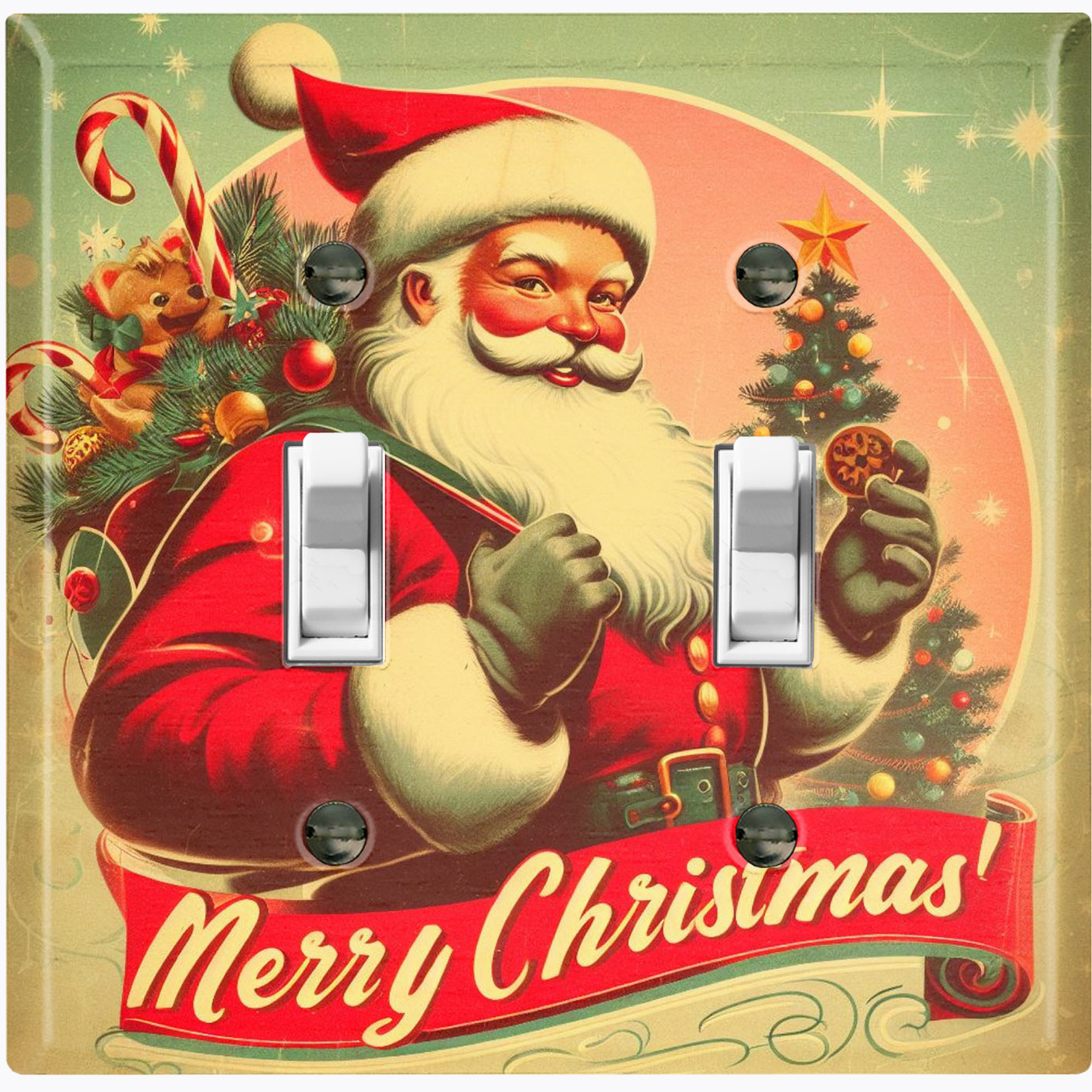 WorldAcc Merry Christmas Santa Claus Nature Themed 2 - Gang Toggle ...