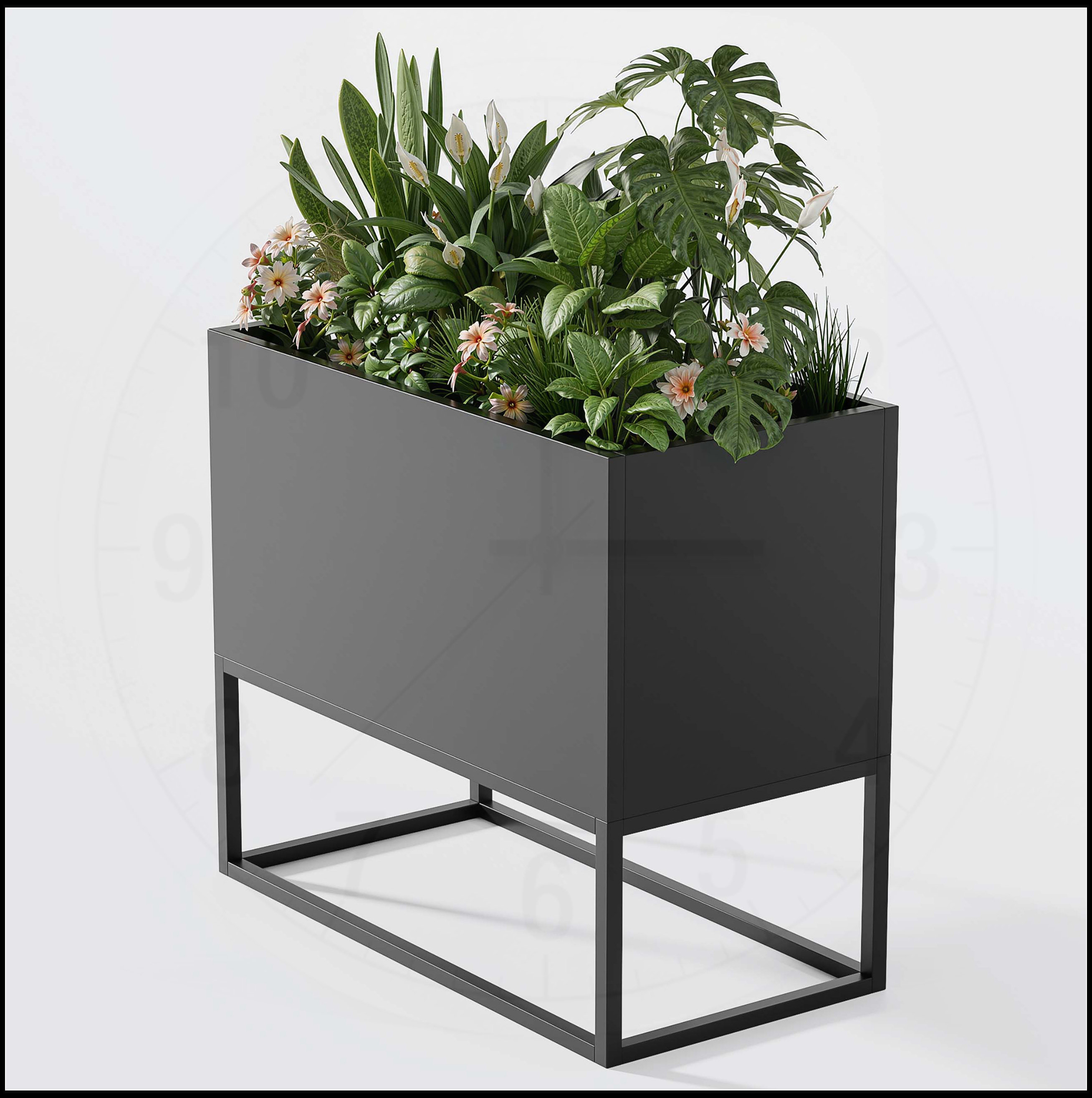 Arlmont & Co. Large Metal Rectangular Planter with Shelves | Wayfair