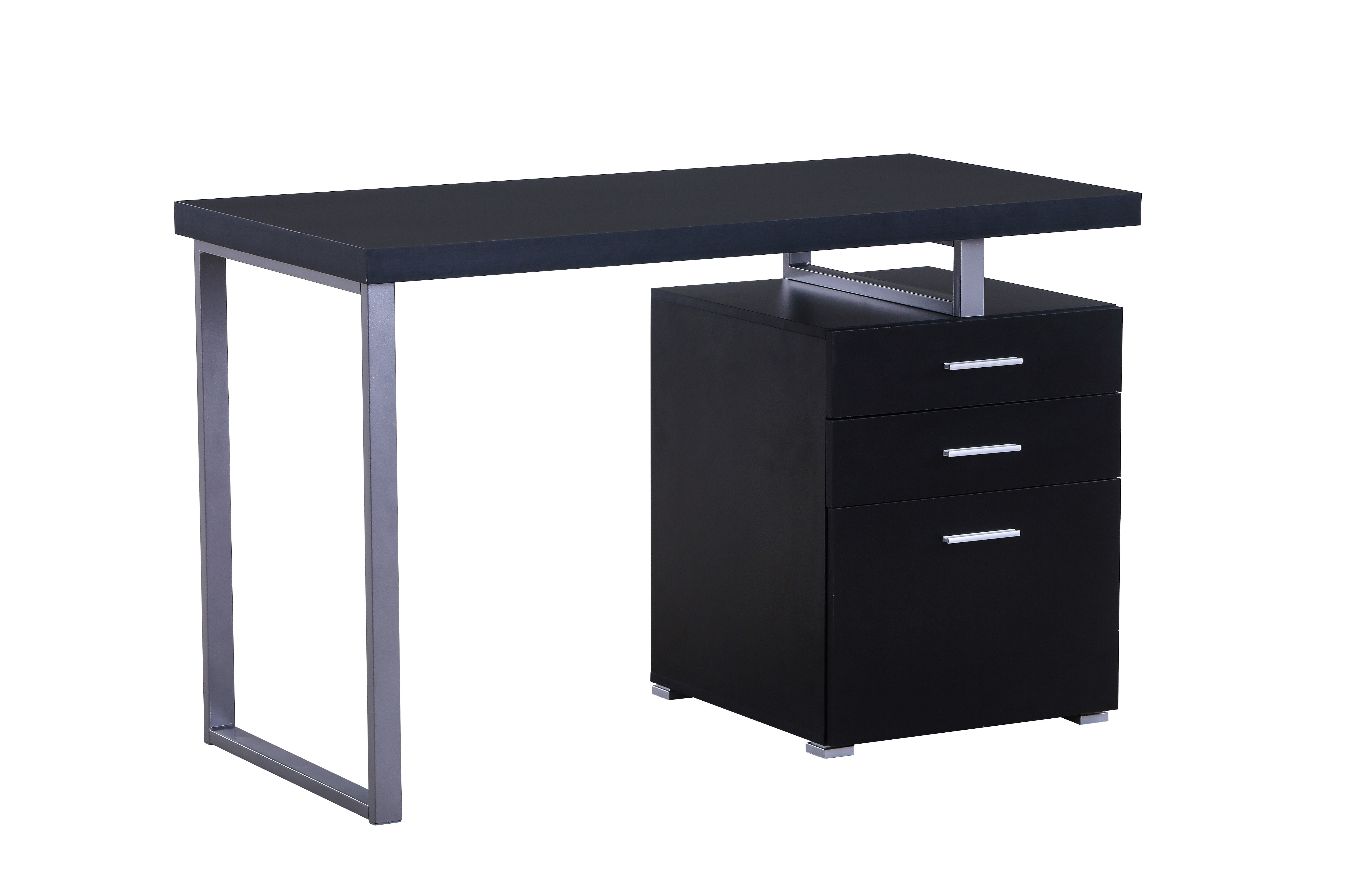 Latitude Run® Desk With Storage, Black | Wayfair