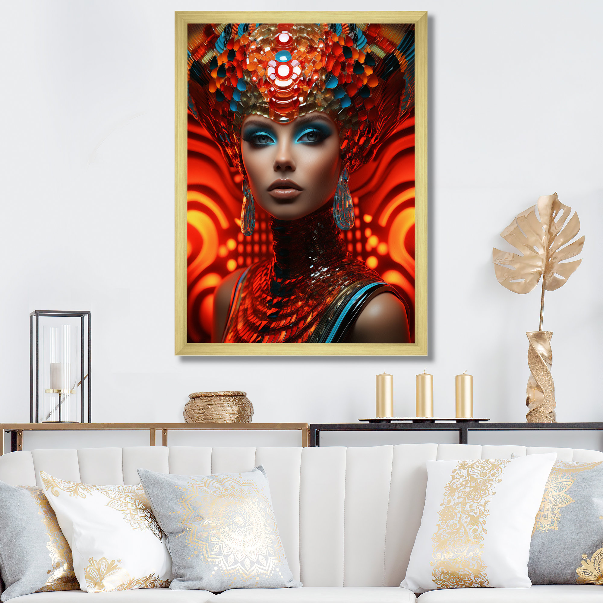 Ebern Designs Futuristic Glam Portrait Of Gorgeous Woman On Canvas ...