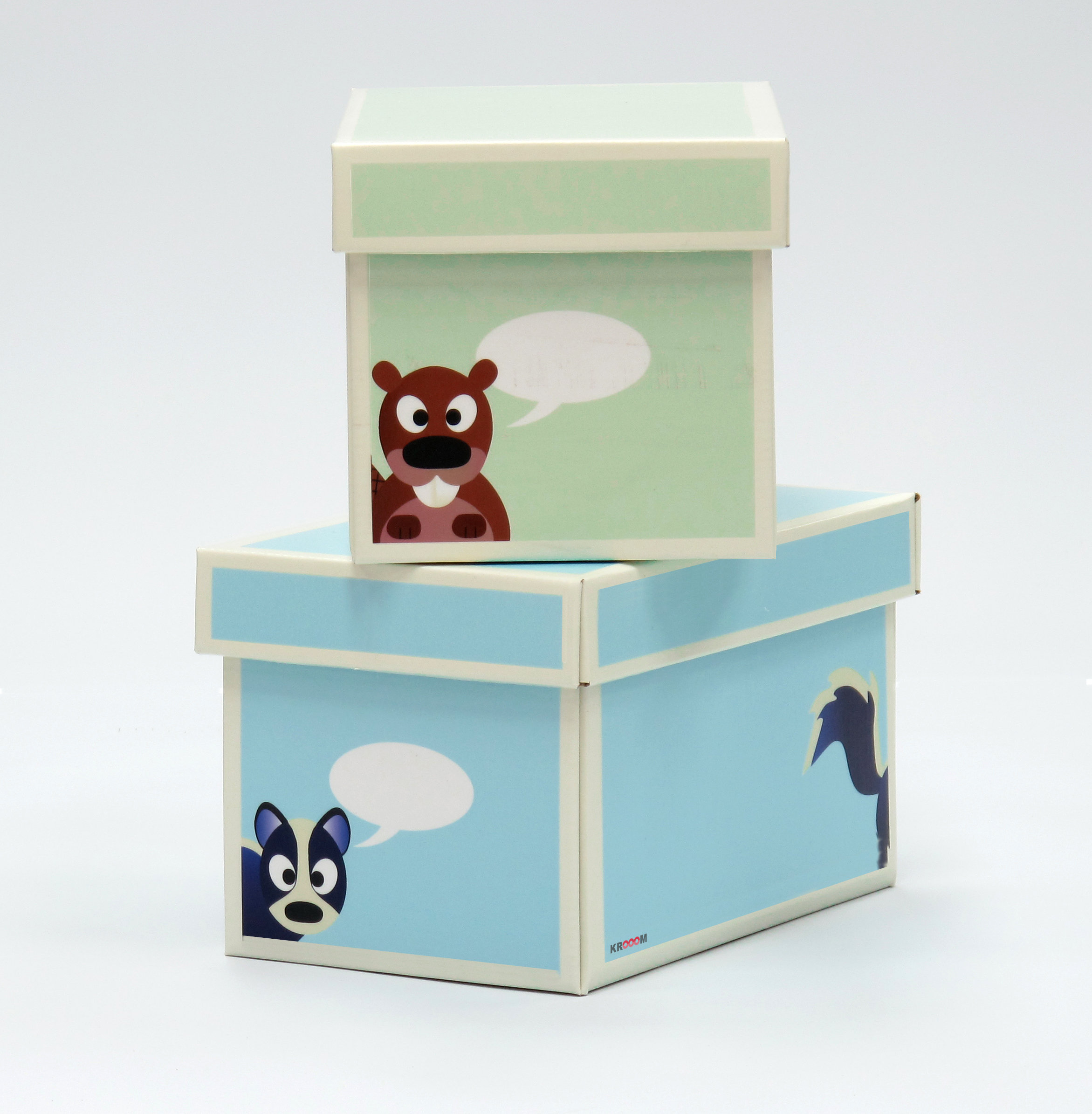 Krooom Opal Classic Box with Lid in Blue and Green (Set of 2) | Wayfair