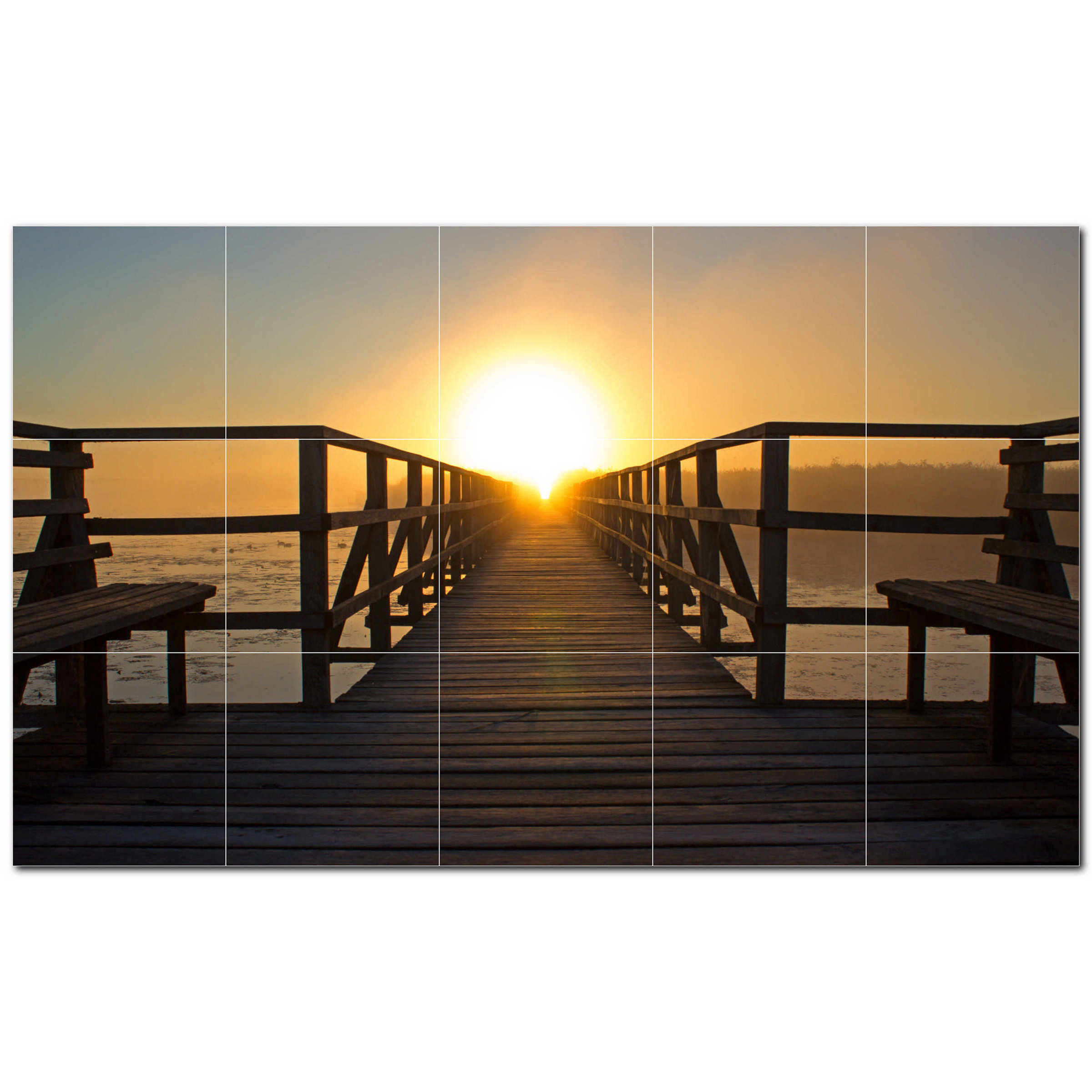 Picture-Tiles.com 40" x 24" Ceramic Bridge Photo Decorative Mural Tile ...