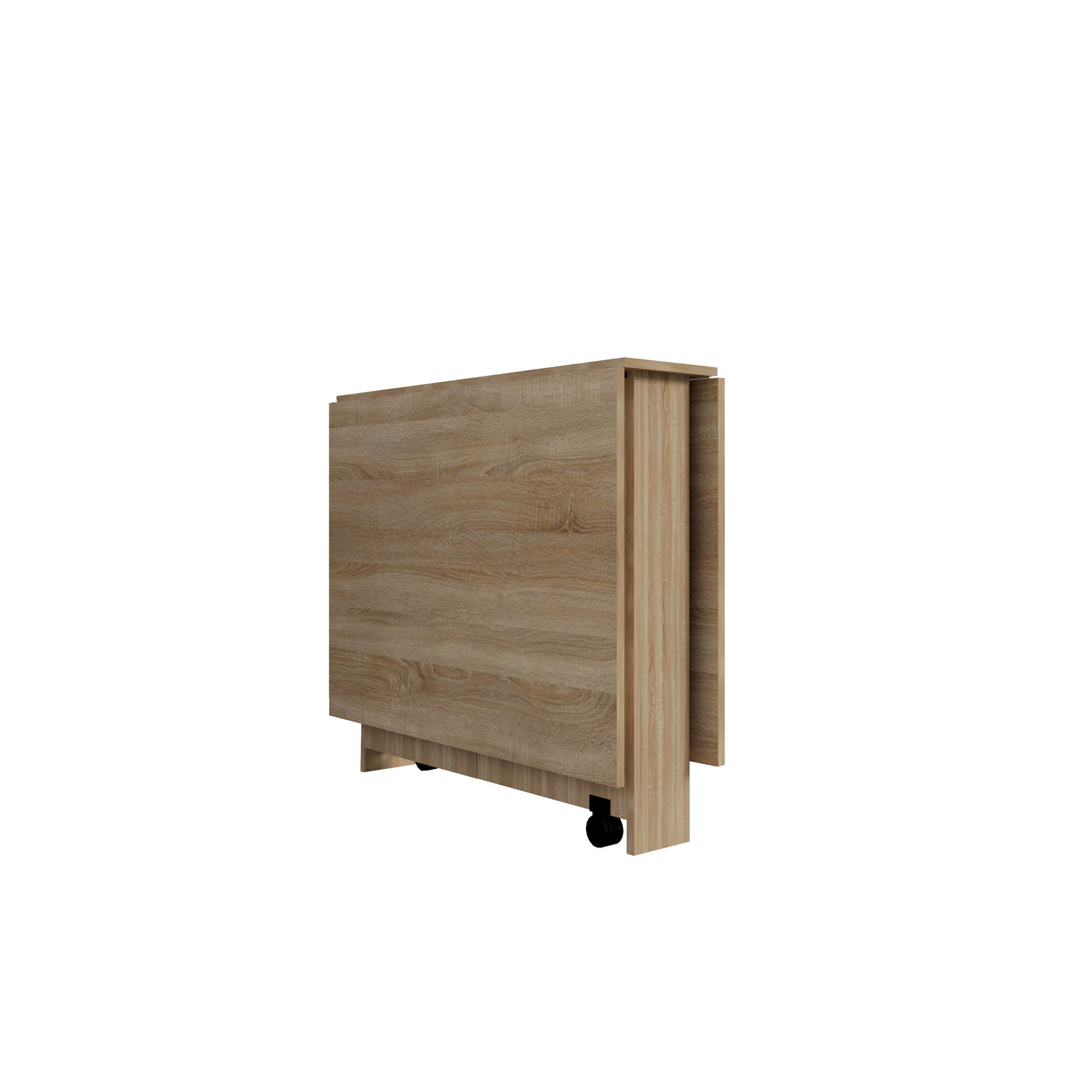 Ebern Designs Versatile Folding Dining Table With 2-Layer Storage Shelf ...