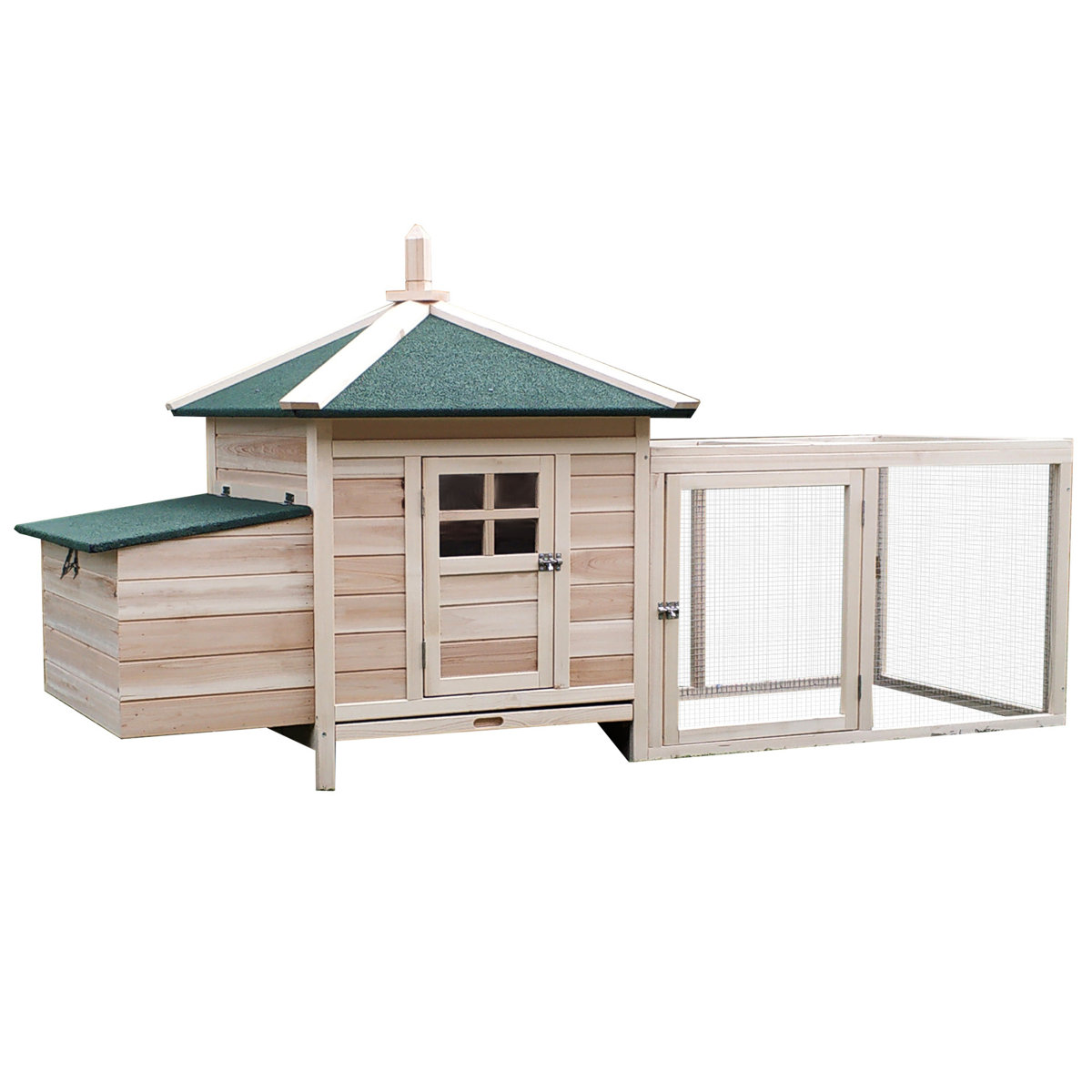 One Allium Way® 77" Wooden Chicken Coop - Outdoor Hen House With ...