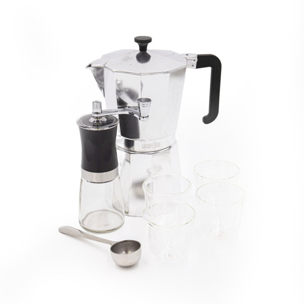 La Cafetière 7pc Coffee Making Set with 9-Cup Espresso Maker, Coffee ...