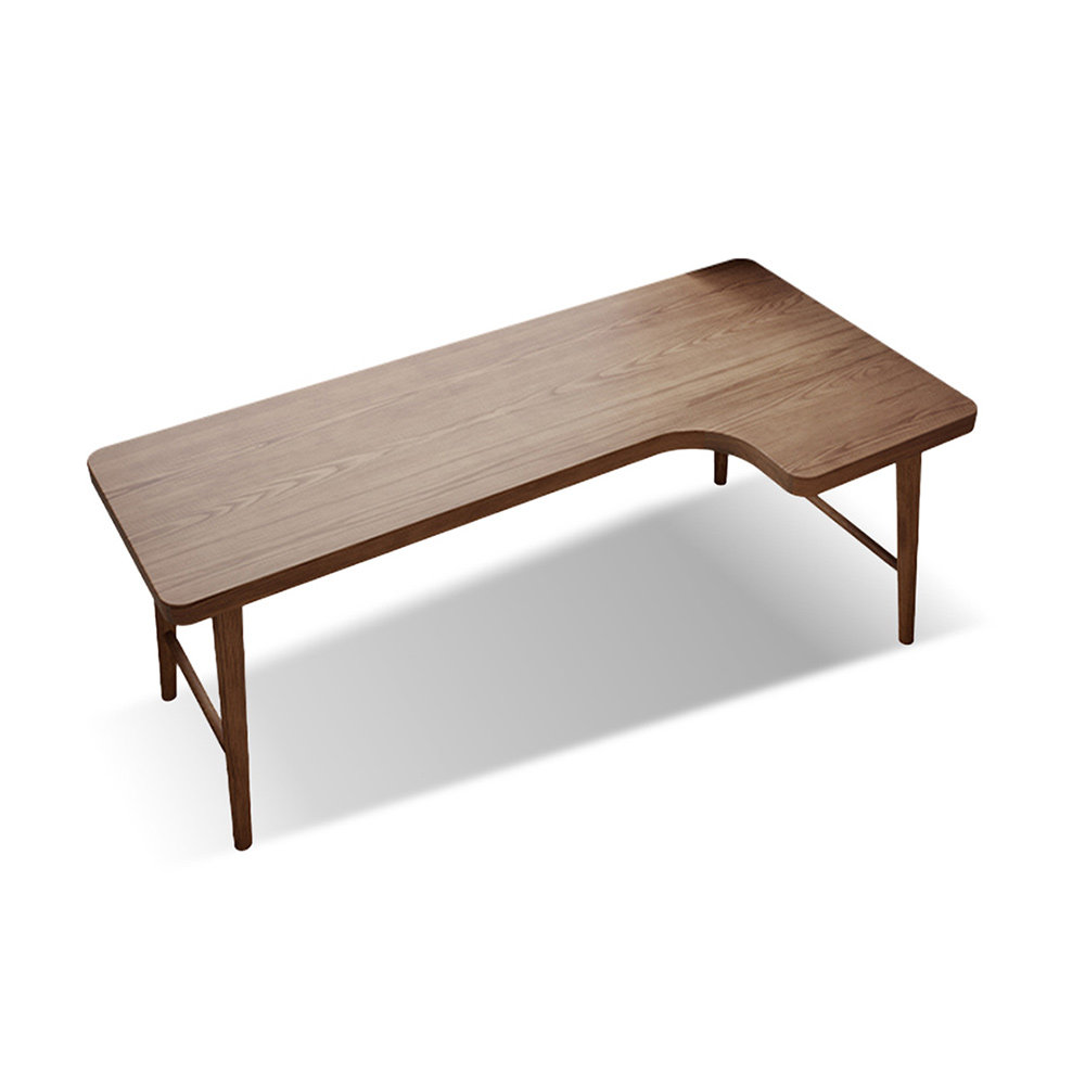 Furnire Lewi Light walnut L-Shaped Solid Wood desks - Wayfair Canada