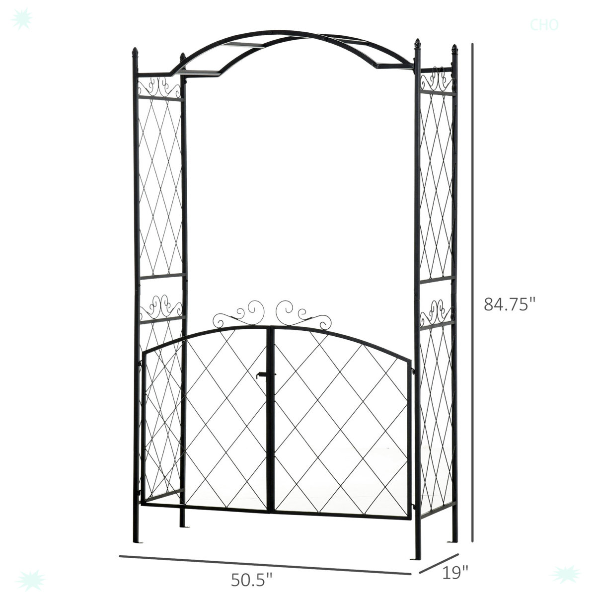 Red Barrel Studio® Outsunny Garden Arch Arbor,Metal Arch Trellis With ...