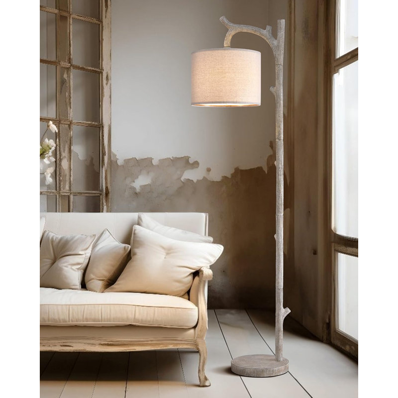 Gracie Oaks Rustic Farmhouse Tree Trunk Floor Lamp | Wayfair