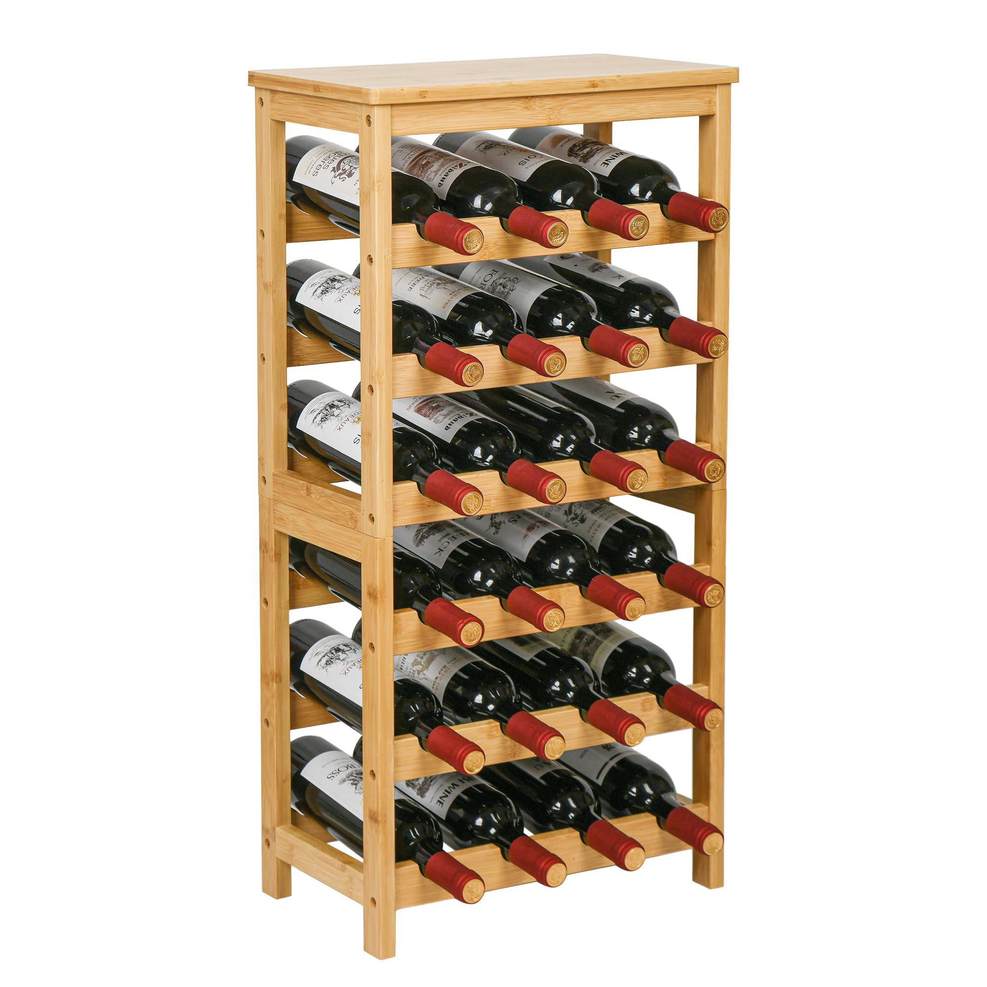 Latitude Run® Wine Rack Free Standing Floor, 6-Tier Display Wine ...