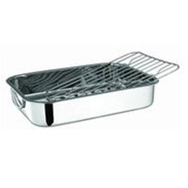 Universal Housewares 14.8'' Stainless Steel Roasting Pan with Rack ...