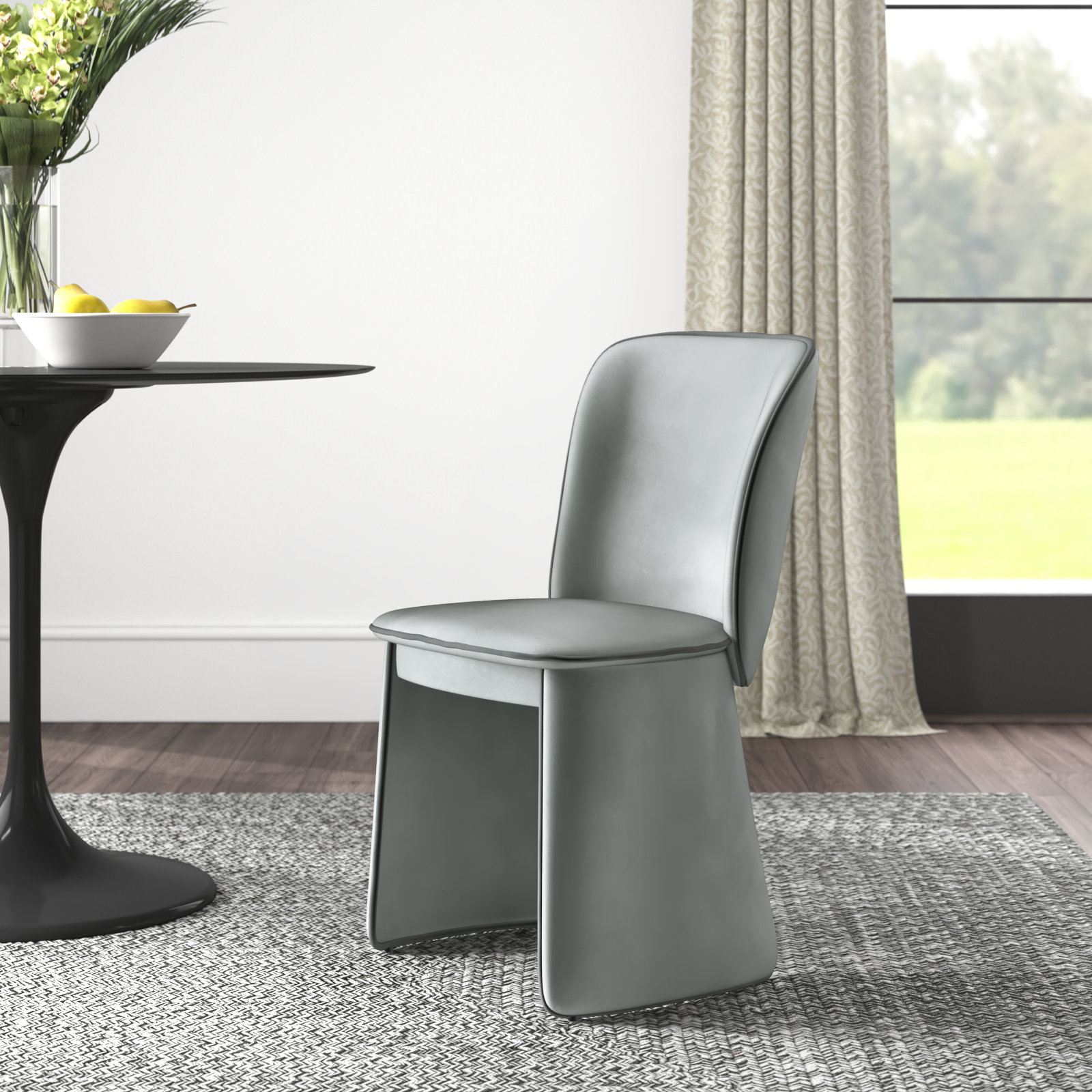 Willa Arlo™ Interiors Rachele Grey Velvet Dining Chair - Wayfair Canada