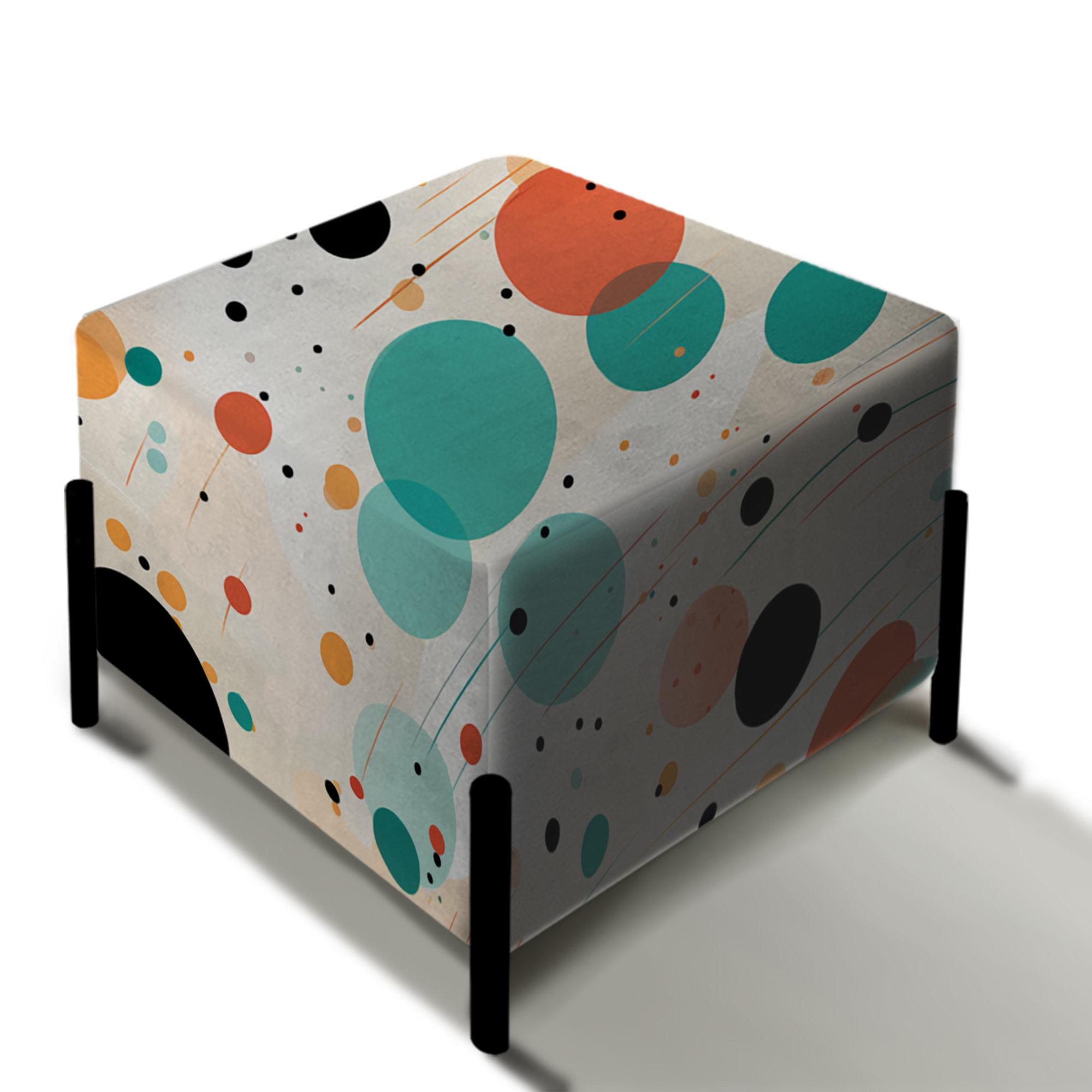 Design Art Modern Fusion Polka Dots Pattern - Polka Dots Square Ottoman ...