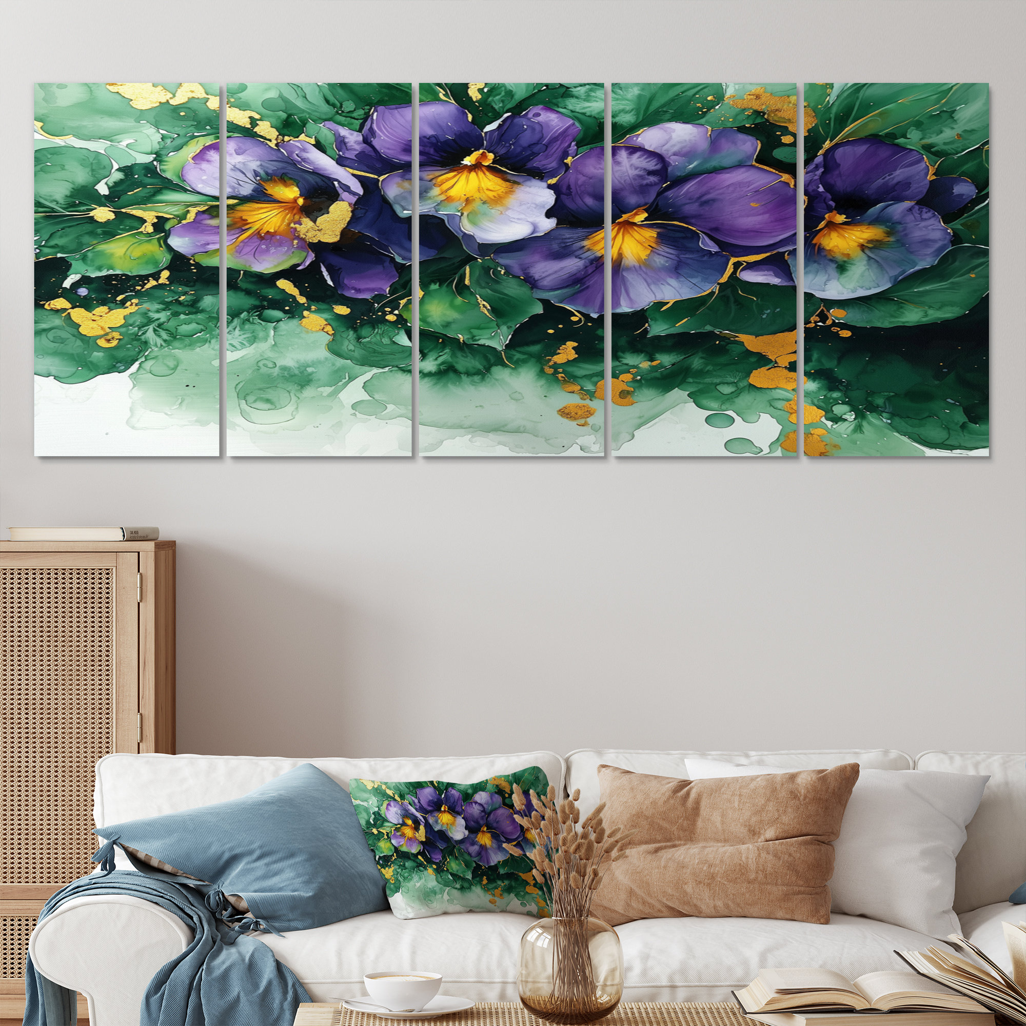 Winston Porter Emerald Violet Flowers Wild Unfolded I - Violets Wall ...