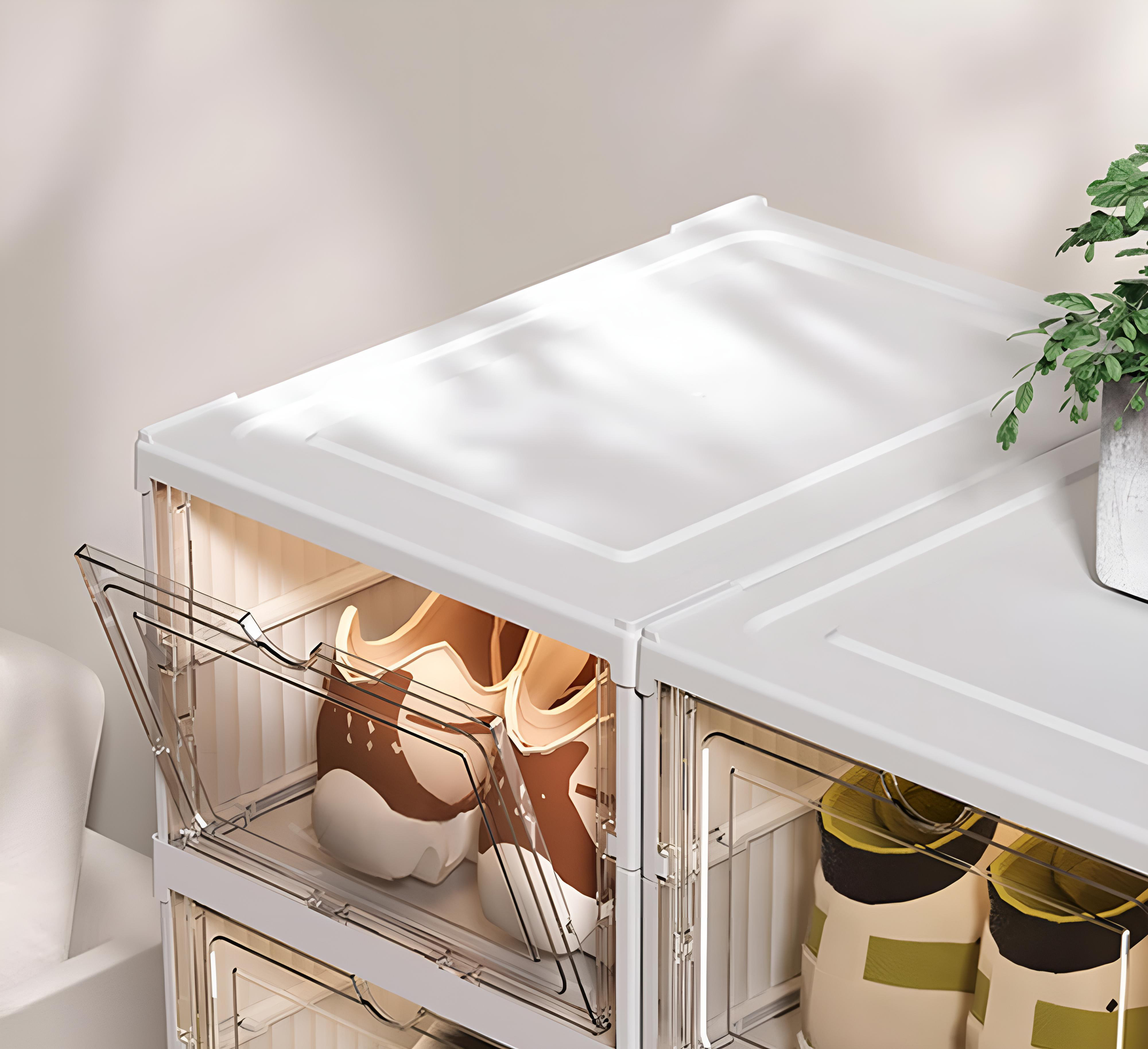 Rebrilliant Transparent Shoe Box, Integrated Narrow Shoe Rack | Wayfair