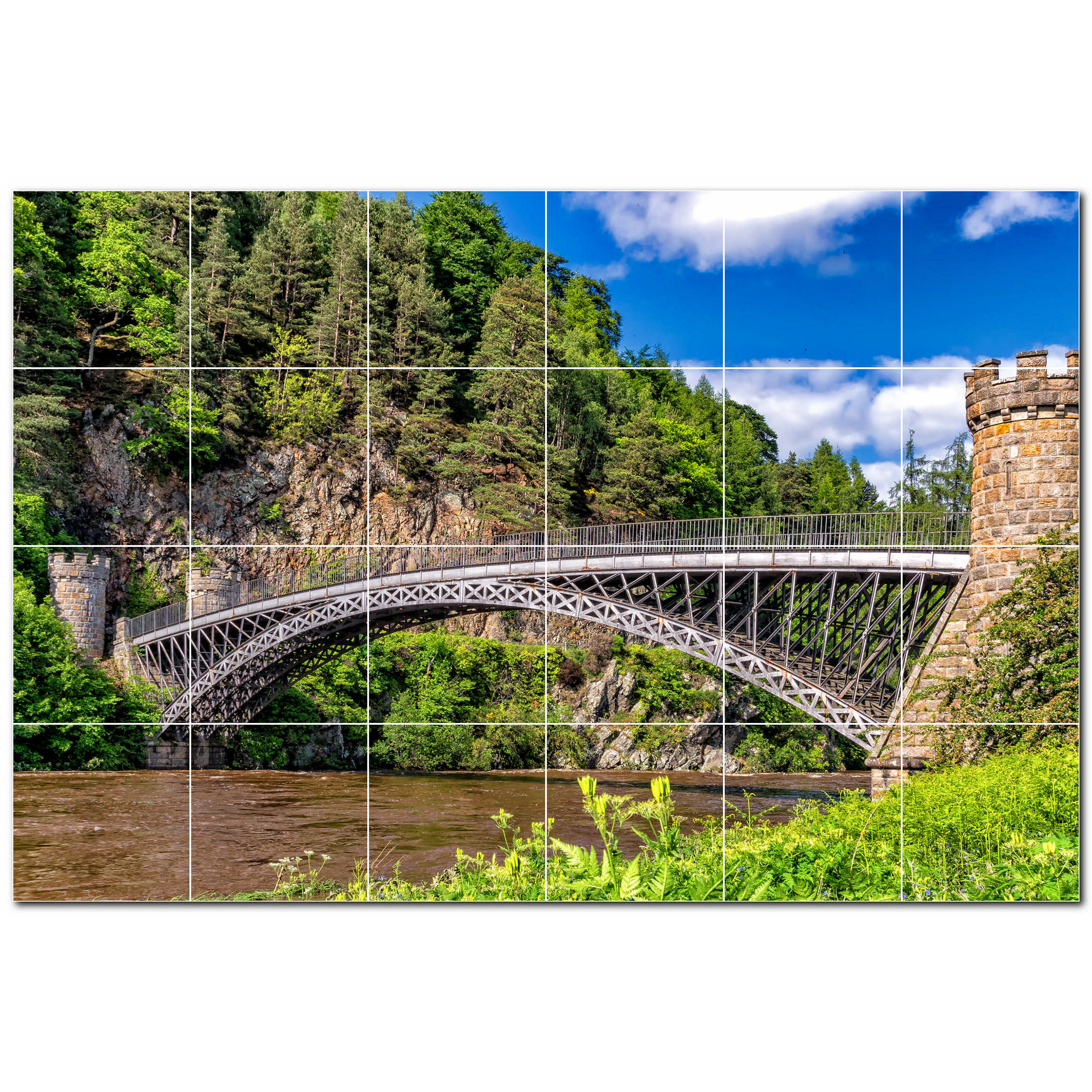 Picture-Tiles.com 48" x 32" Ceramic Bridge Photo Decorative Mural Tile ...