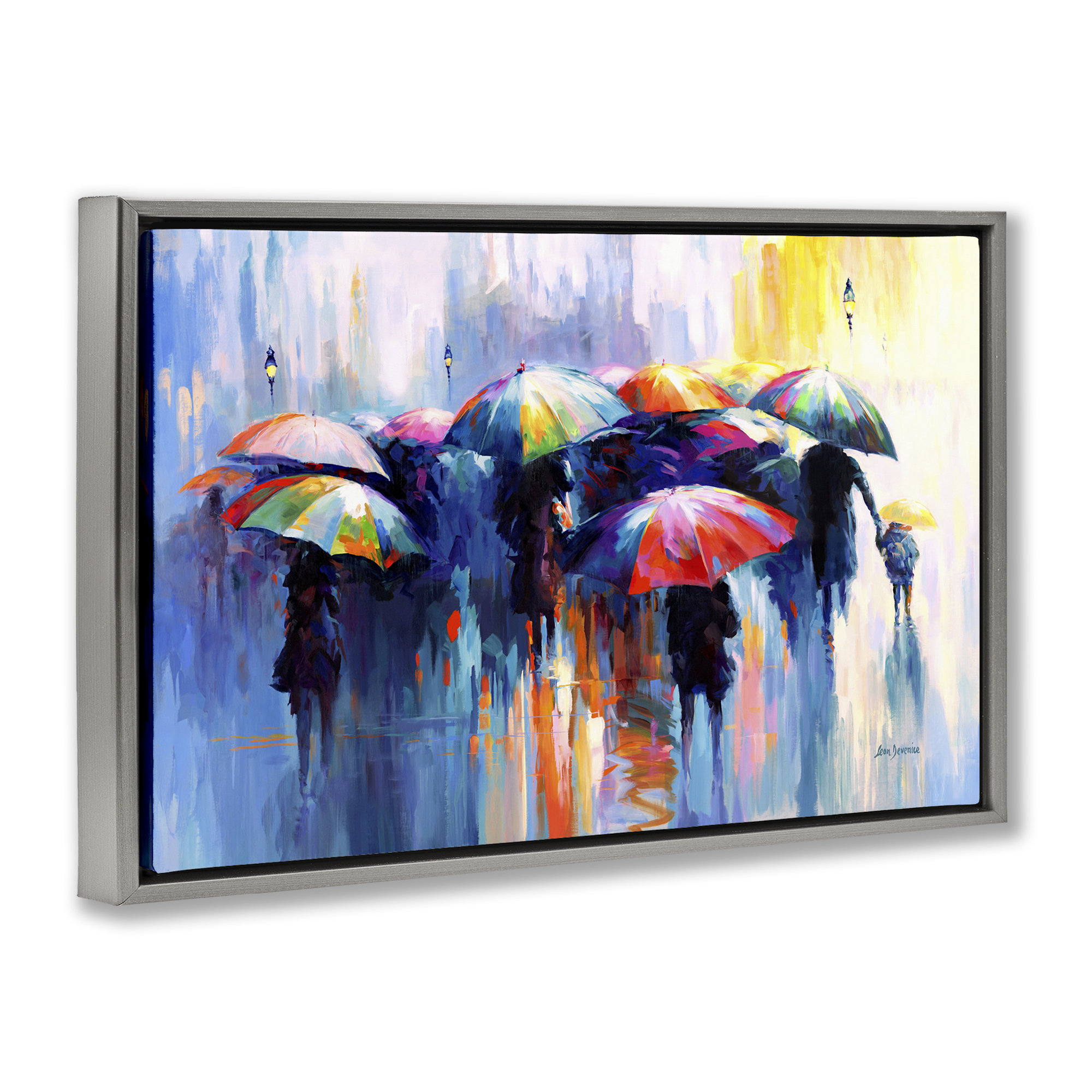 Ebern Designs Memories Beneath Rain Floater Canvas by Leon Devenice ...