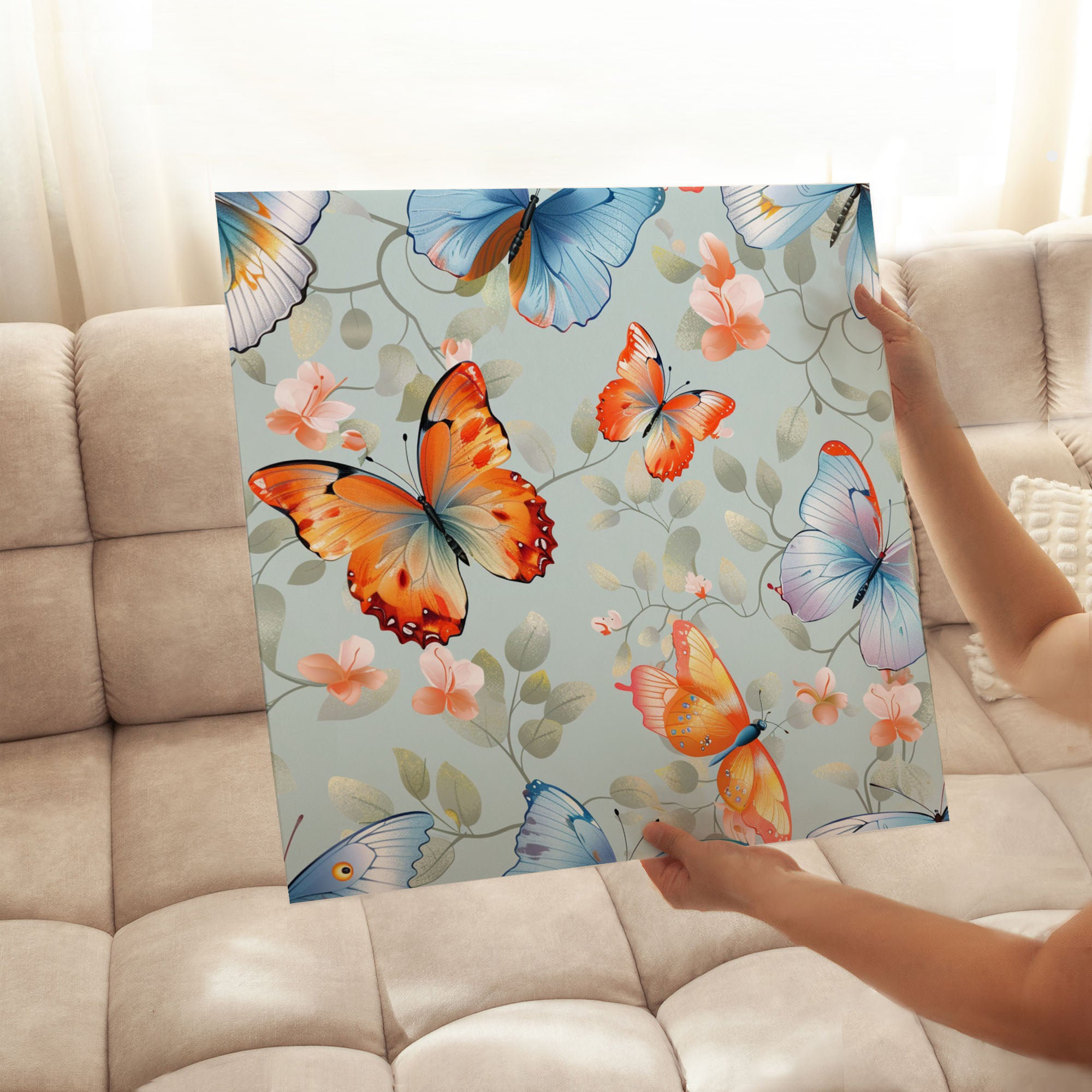 Gracie Oaks Animals Butterfly Pattern III Modern Unframed Art Print ...