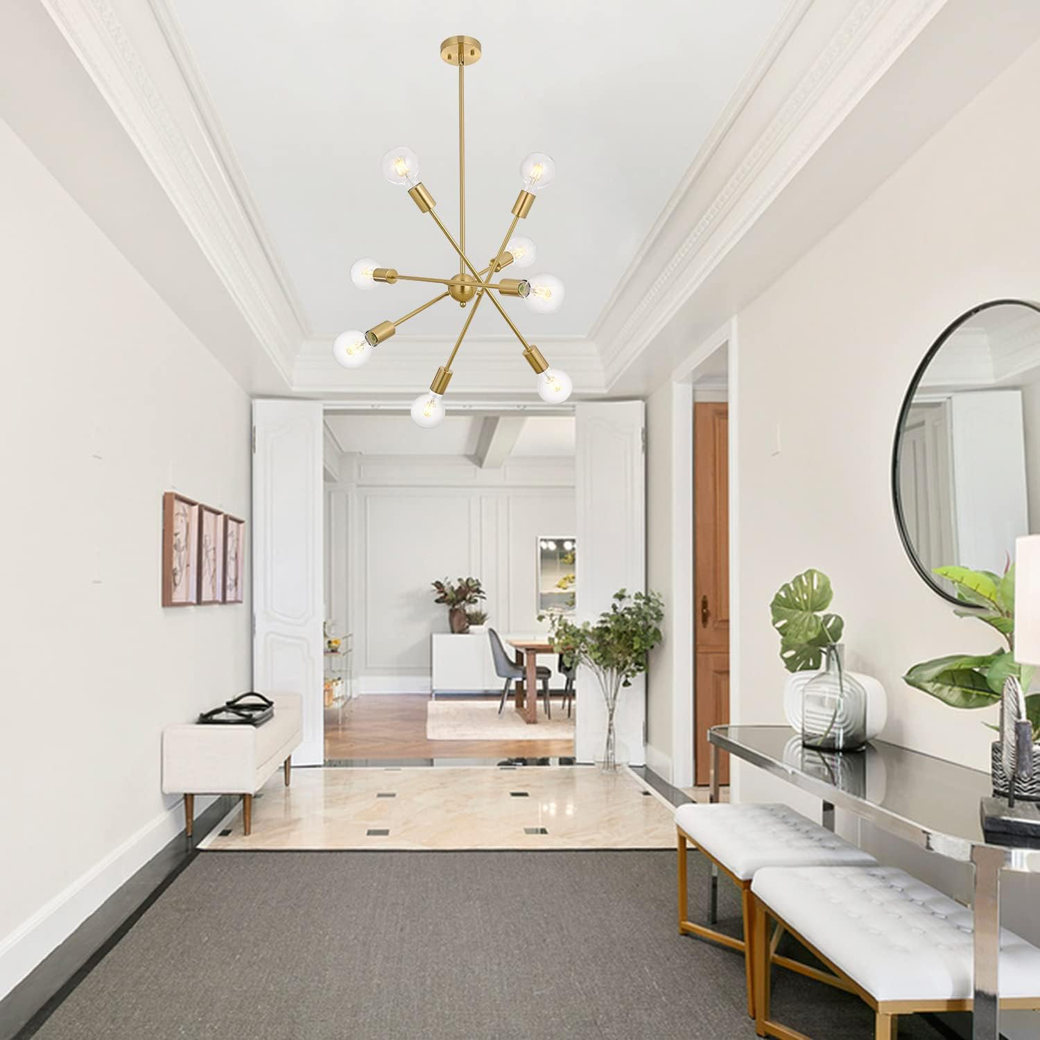 George Oliver Modern Sputnik Chandelier Lighting With Adjustable Arms ...