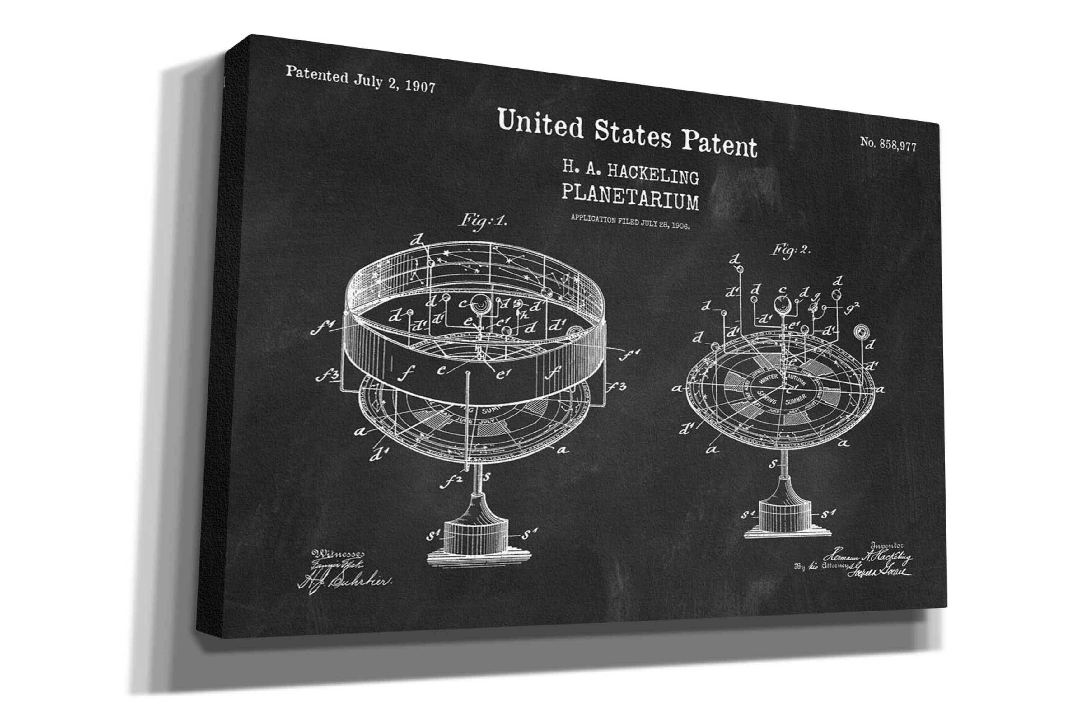 Williston Forge ''Planetarium Blueprint Patent Chalkboard '' Canvas ...