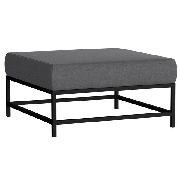 DecoScape Metal Outdoor Ottoman with Sunbrella® Cushion | Wayfair