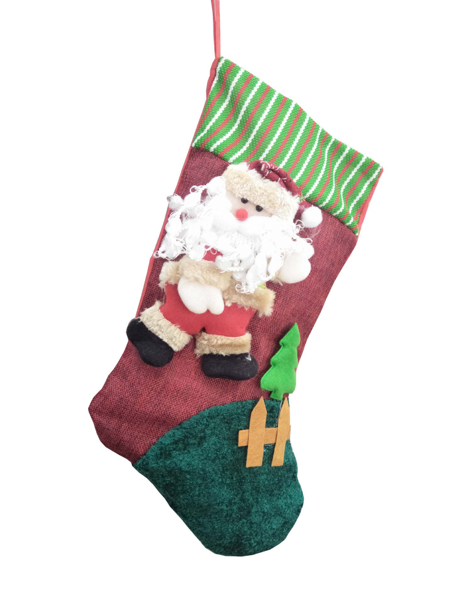 The Holiday Aisle® 14 x 9" Xmas Stocking Sack Santa Christmas Gift Bag ...