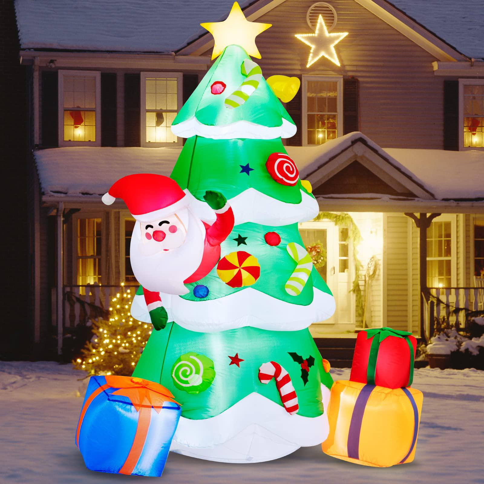 The Holiday Aisle® 7FT Christmas Inflatable Tree with LED Lights ...