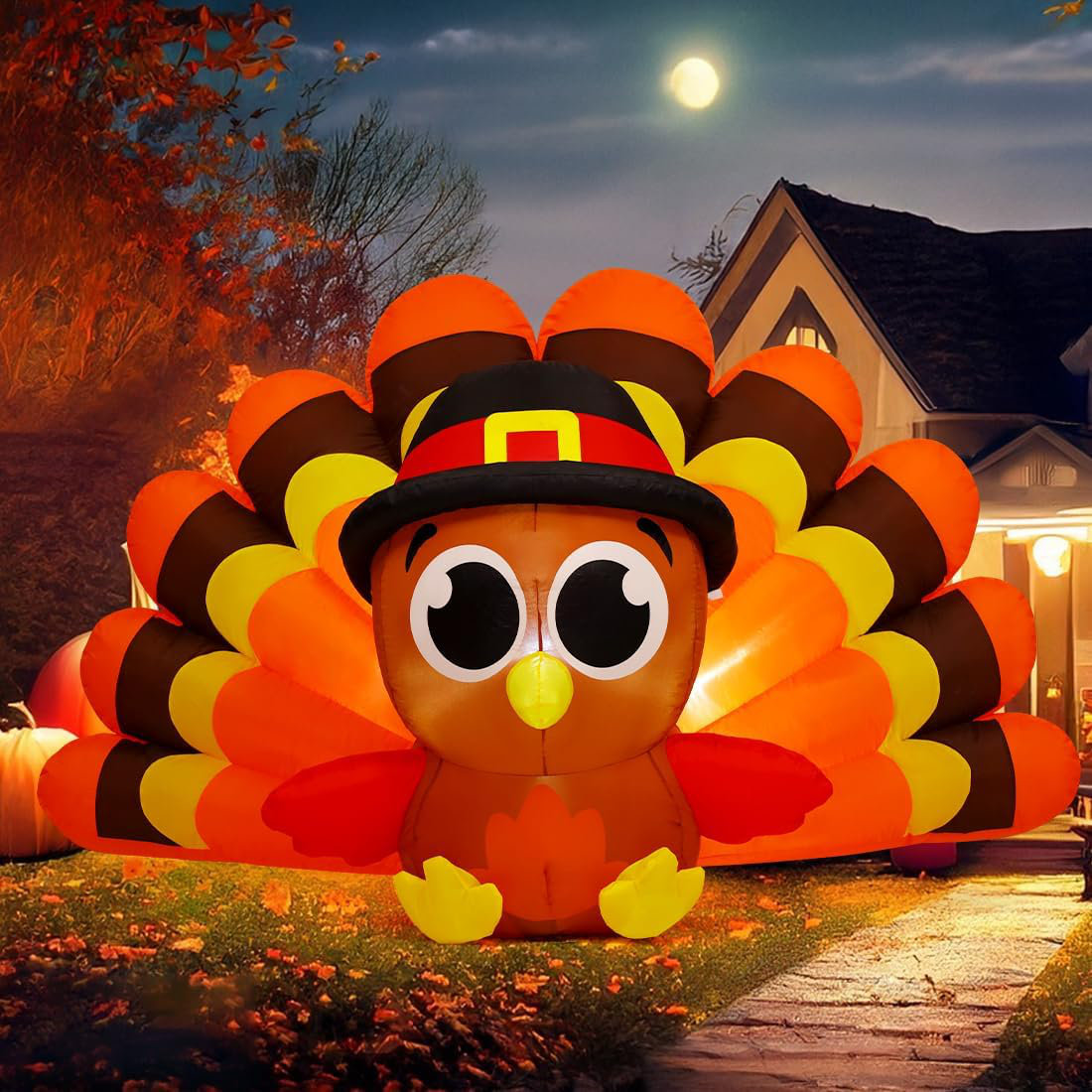 The Holiday Aisle® Thanksgiving Inflatable 8 Ft Blow Up Turkey ...