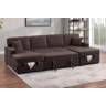 Latitude Run® Chocolate Finish Modern Style Convertible Sectional 3Pc ...