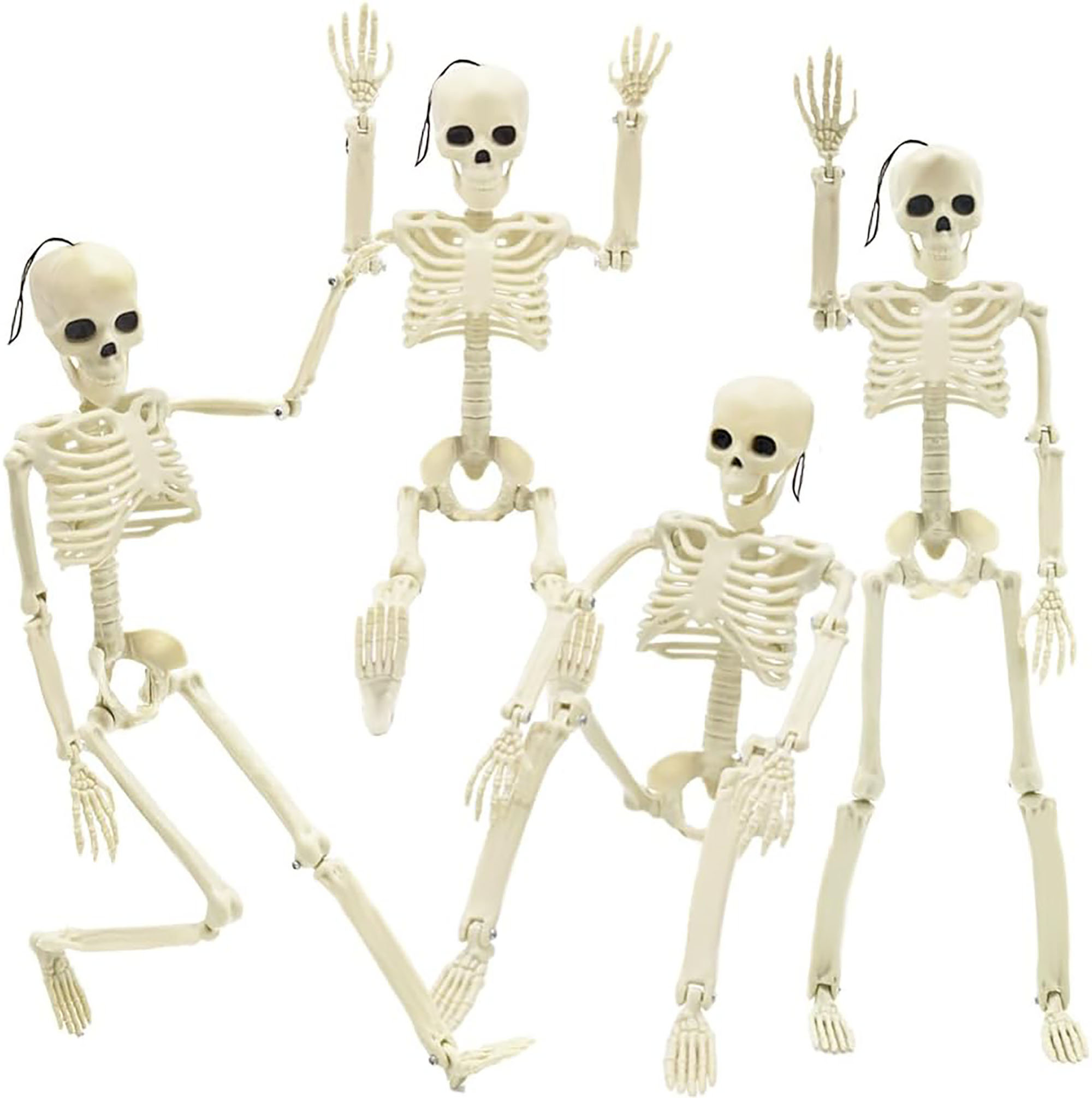 The Holiday Aisle® 4 Packs Posable Halloween Skeleton, Full Body ...