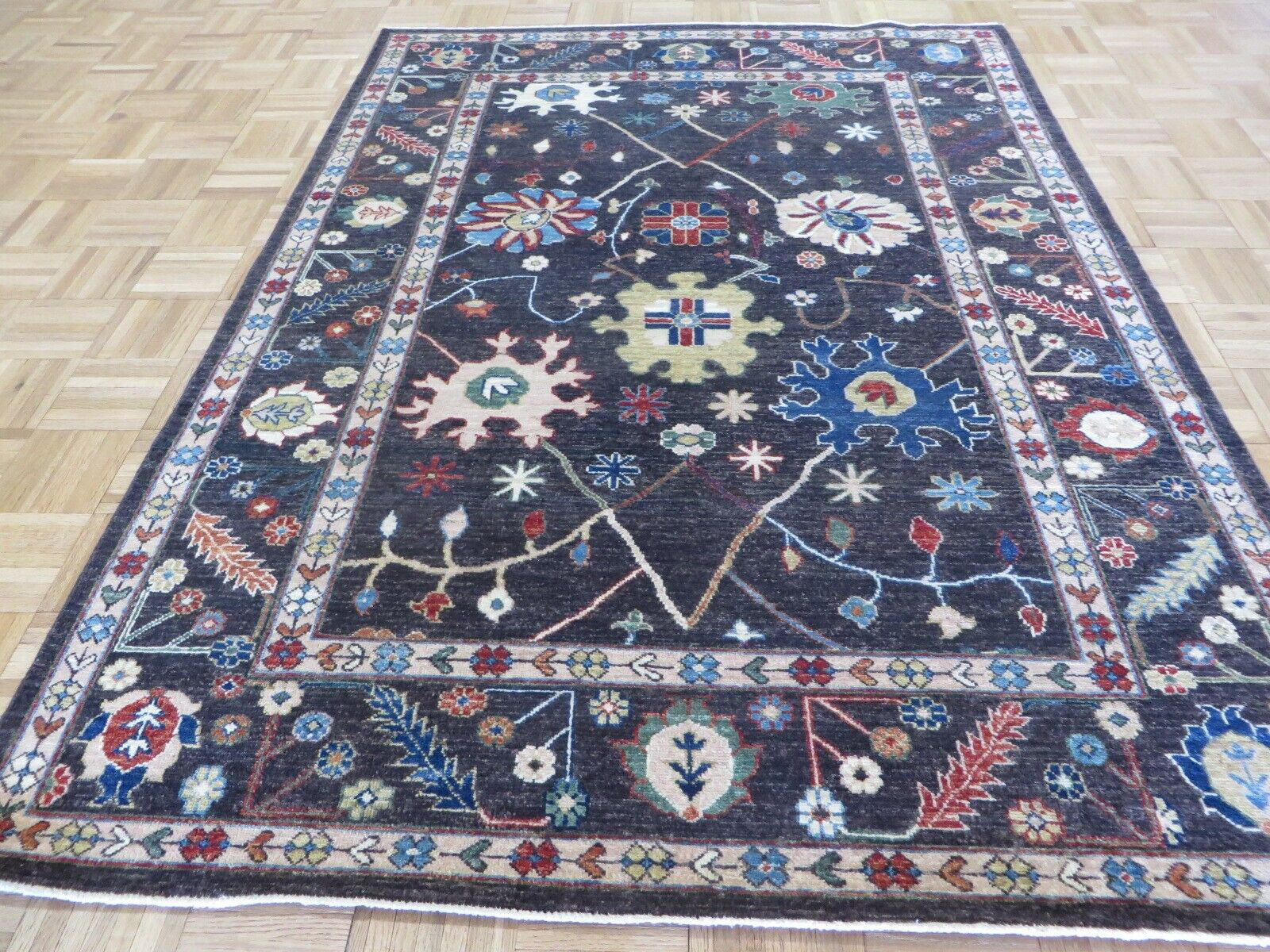 Bungalow Rose Estin One-of-a-Kind Rectangle 4'9" x 6'6" Wool Area Rug ...