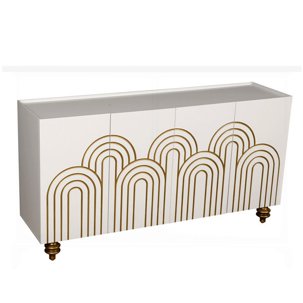 Mercer41 Modern Fluted Sideboard Buffet with Storage | Wayfair