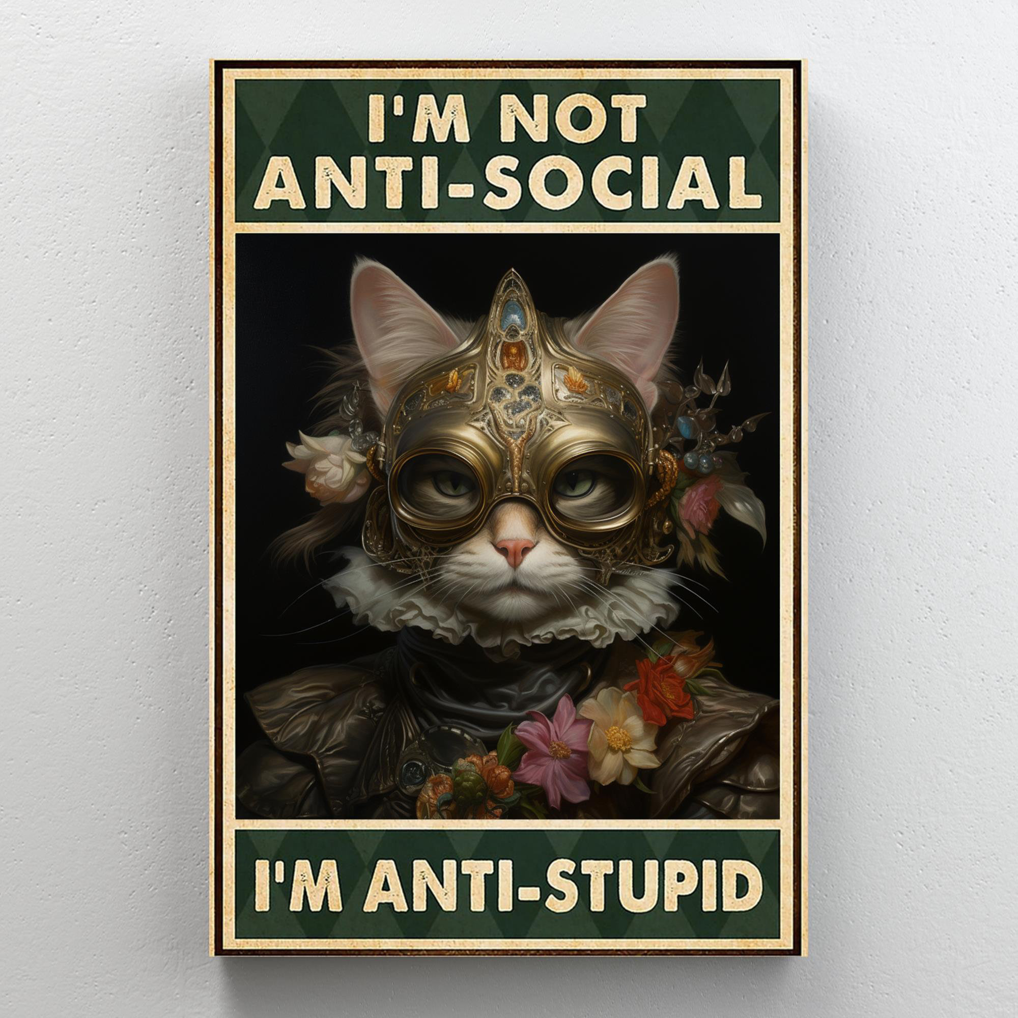 Trinx Cat Im Anti Stupid - 1 Piece Rectangle Graphic Art Print On ...