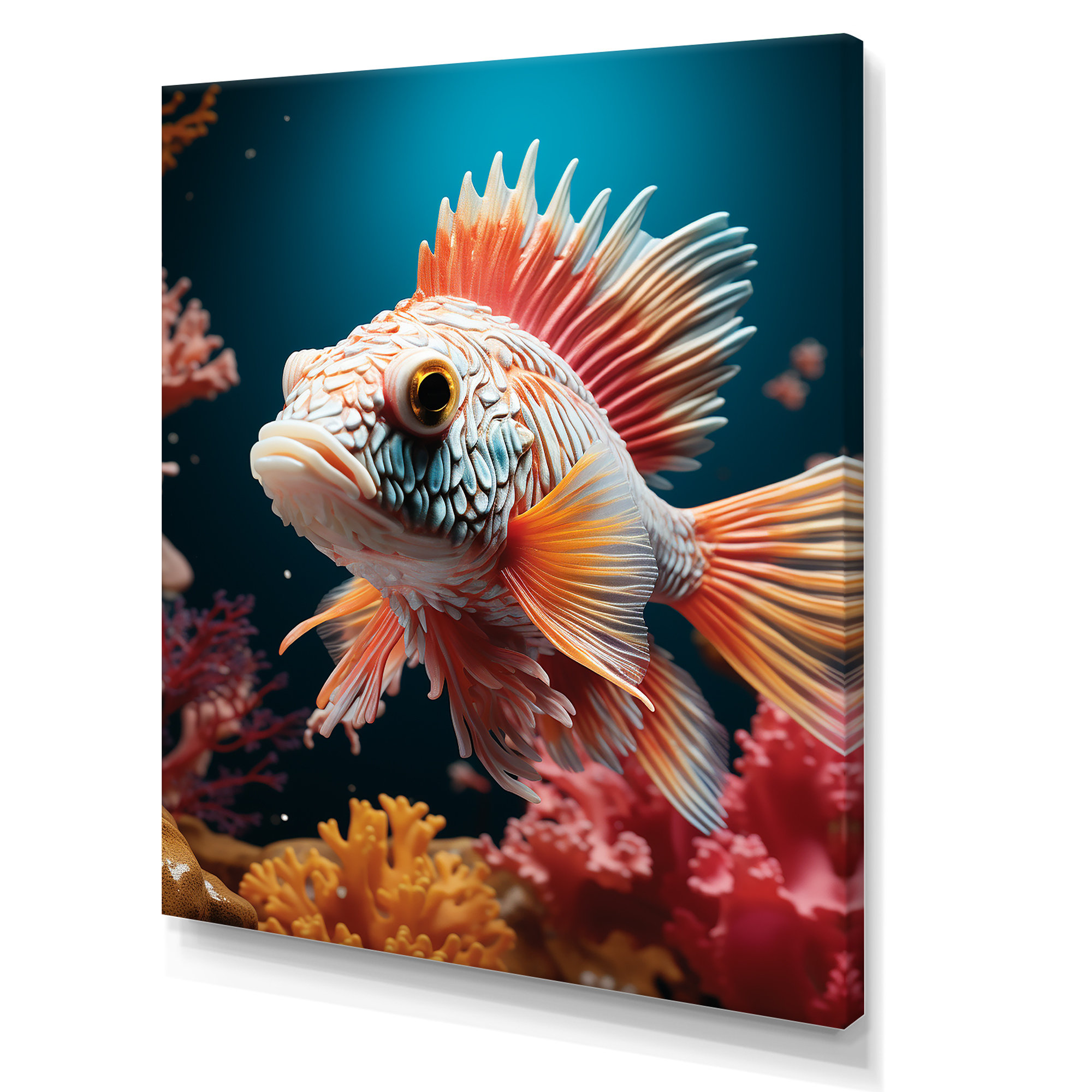 Highland Dunes Orange Butterfly Fish Coral Wonders I - Butterfly Fish ...