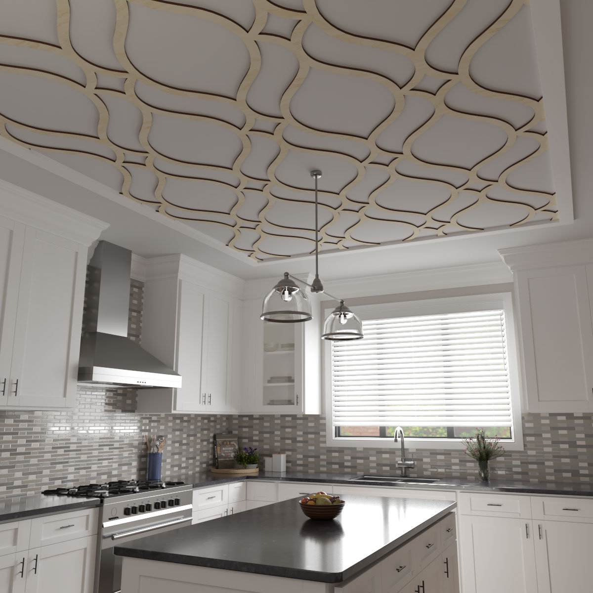 Ekena Millwork Villarreal Decorative Fretwork Wood Ceiling Panel | Wayfair